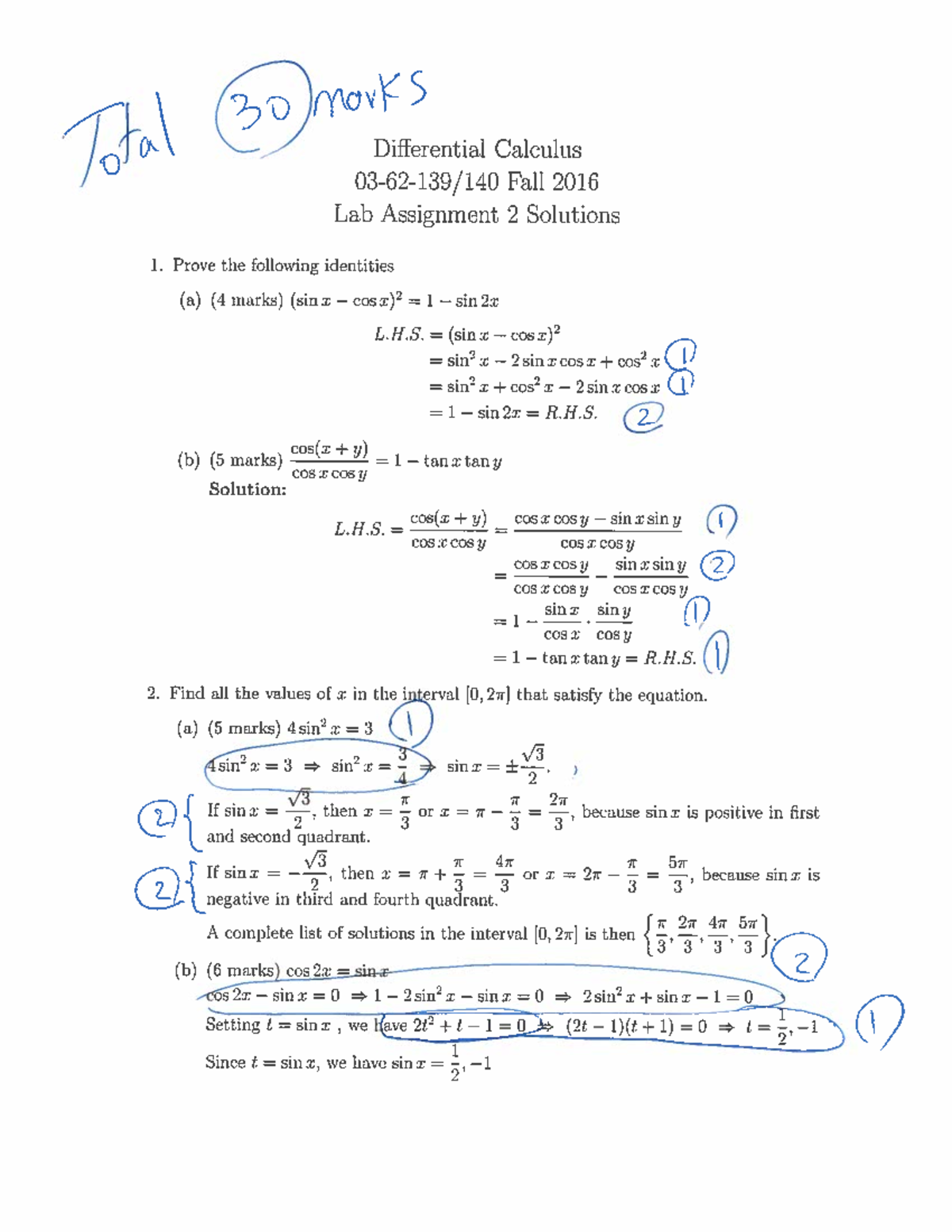 Lab 2, calculus, fall2018 , solution - 11A 790 MOVléS Differential ...