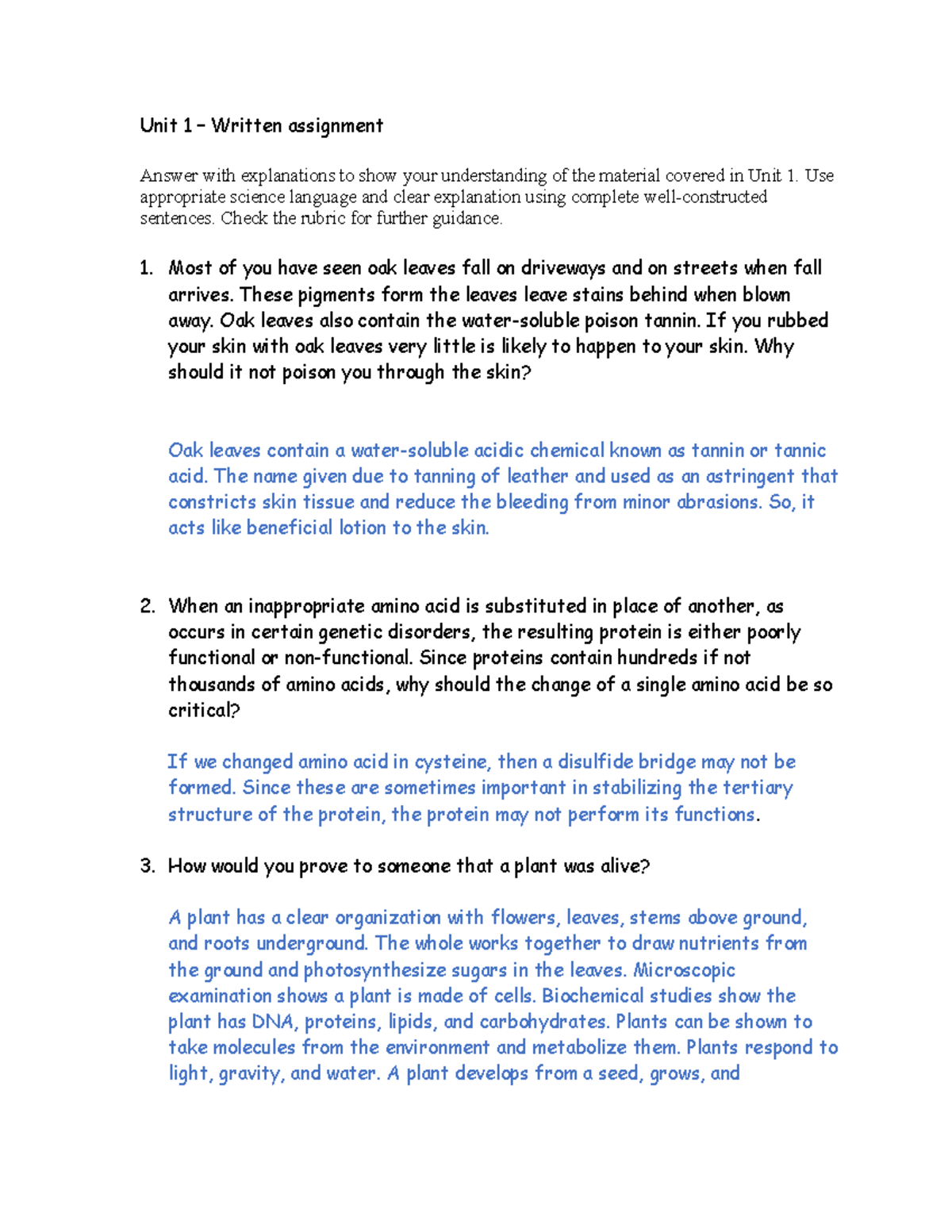 Unit 1 Written assignment - Unit 1 – Written assignment Answer with ...