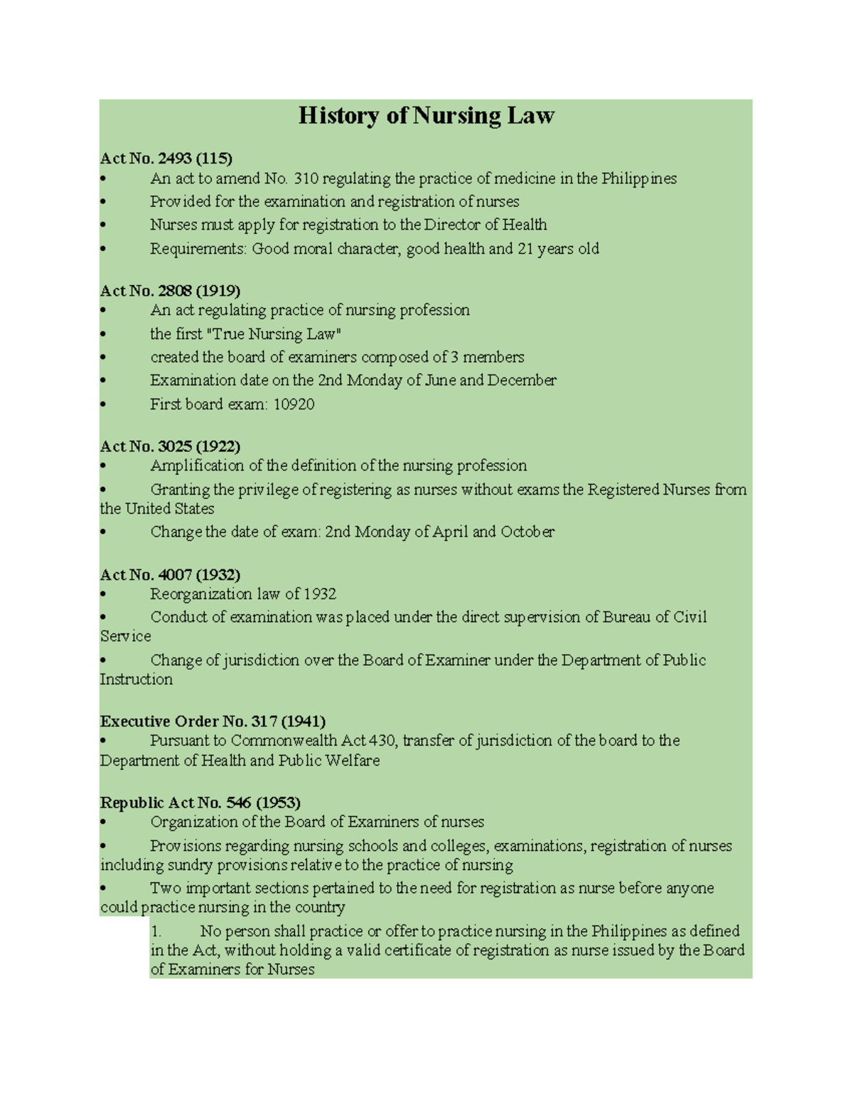 History of Nursing Law - 2493 (115) An act to amend No. 310 regulating ...