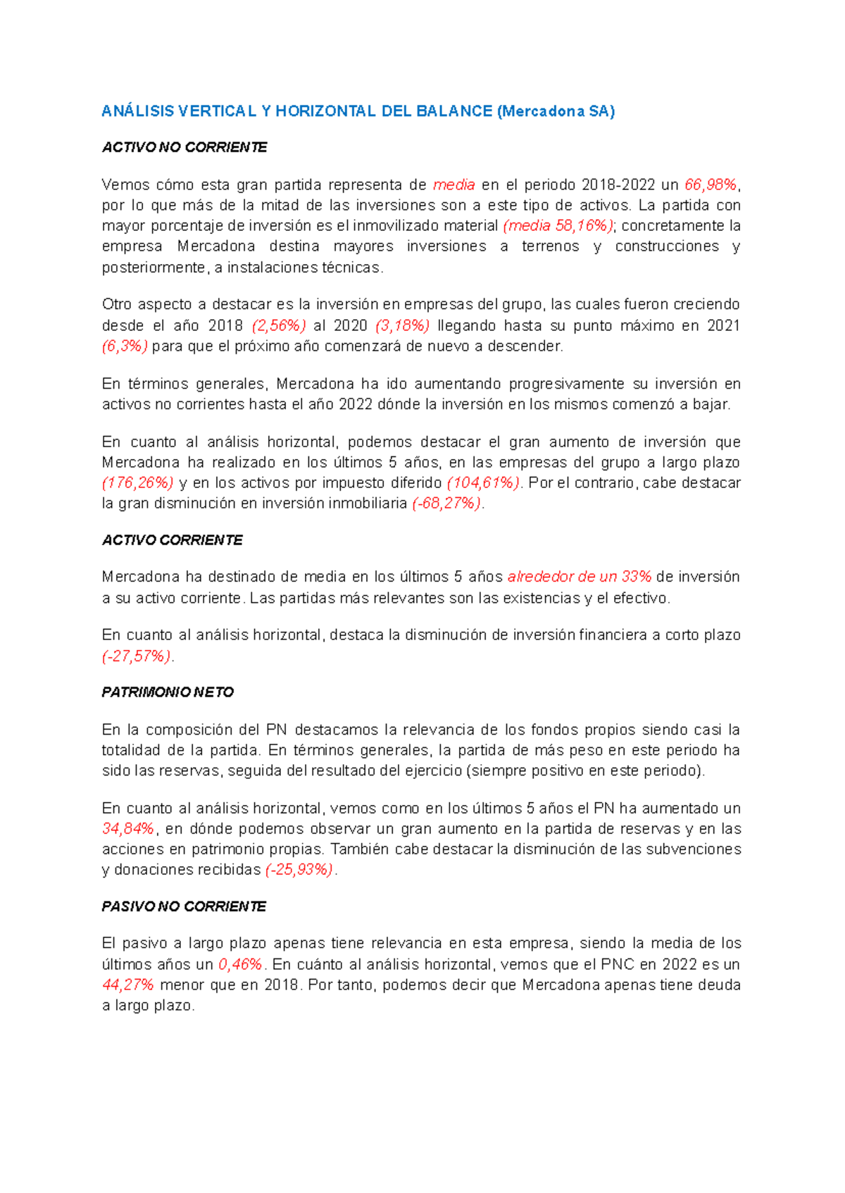 Conclusión (Grupo 10) - ANÁLISIS VERTICAL Y HORIZONTAL DEL BALANCE ...