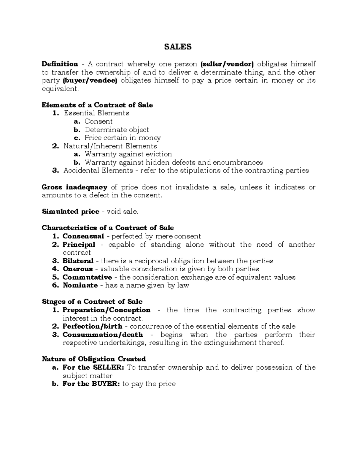 Chapter 2 Business Law Sales SALES Definition A Contract Whereby
