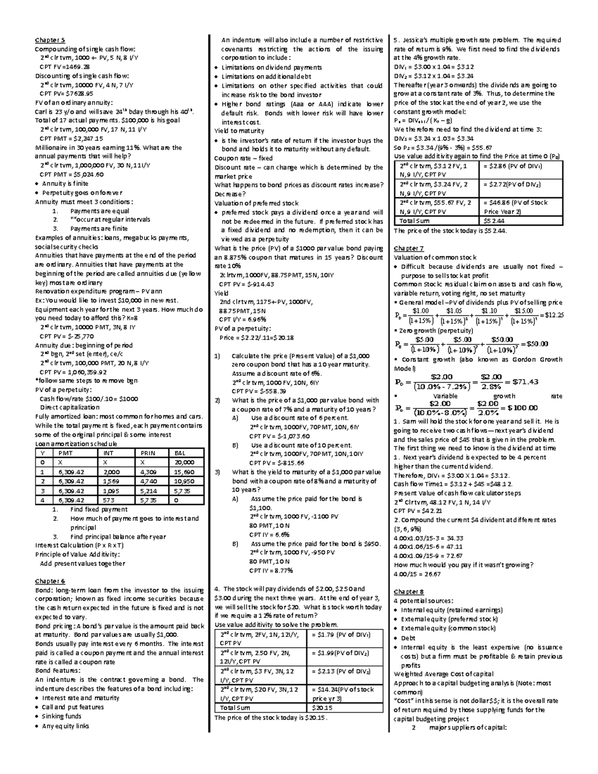 TCA 420 Cheat Sheet - Warning: TT: undefined function: 32 Warning: TT: undefined function: 32 ...