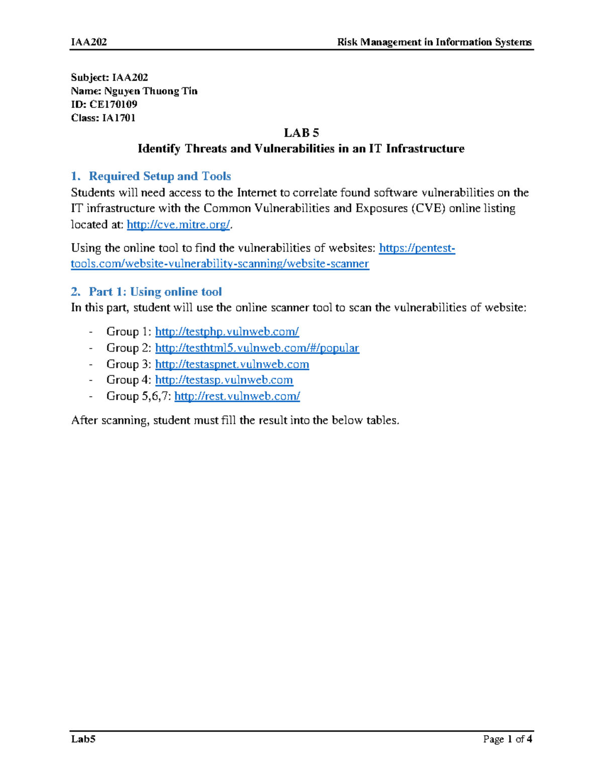 LAB05-Nguyen Thuong Tin-CE170109 - Subject: IAA Name: Nguyen Thuong Tin ...