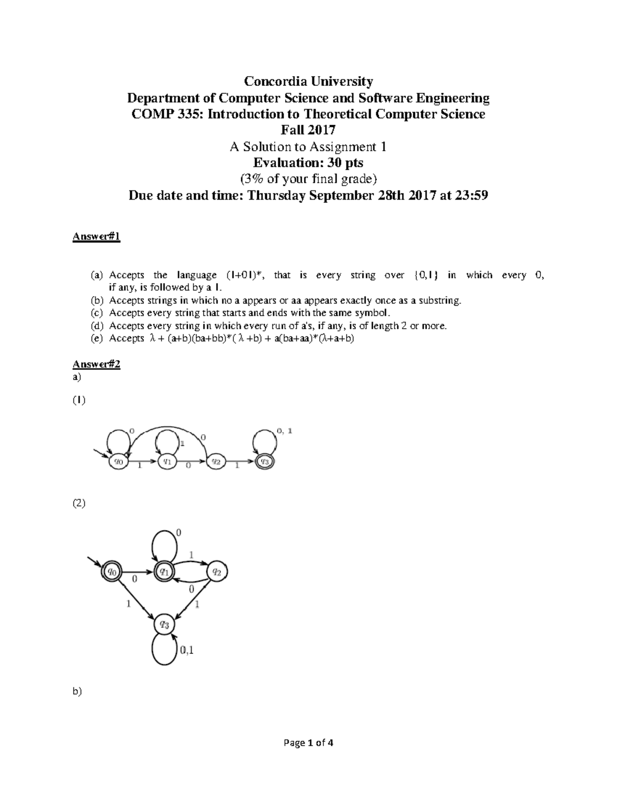 2017 Fall A1 Solutions - practice - Concordia University Department of Computer Science and ...