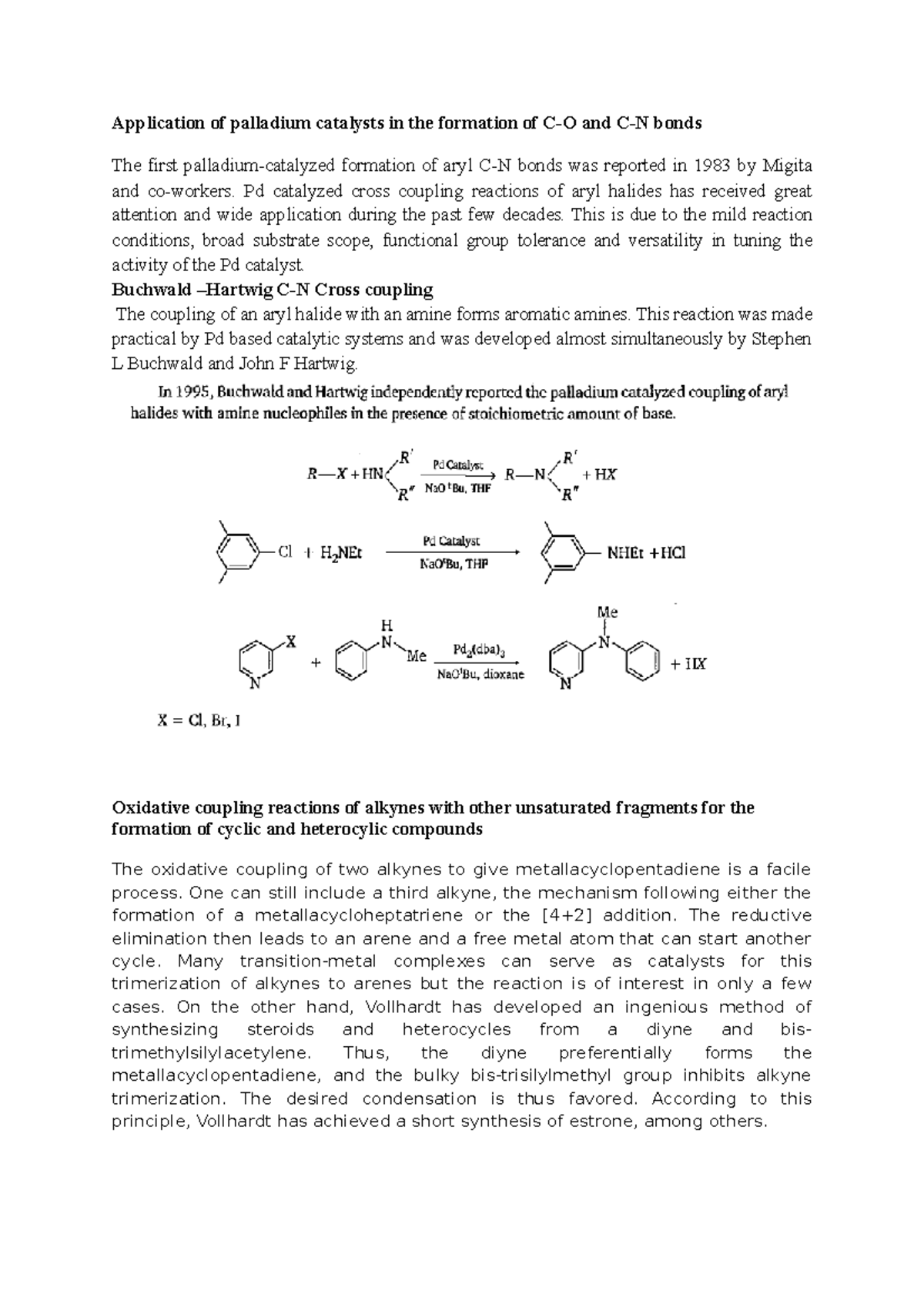 MSc I SEM-Application of Pd catalyst - Application of palladium ...