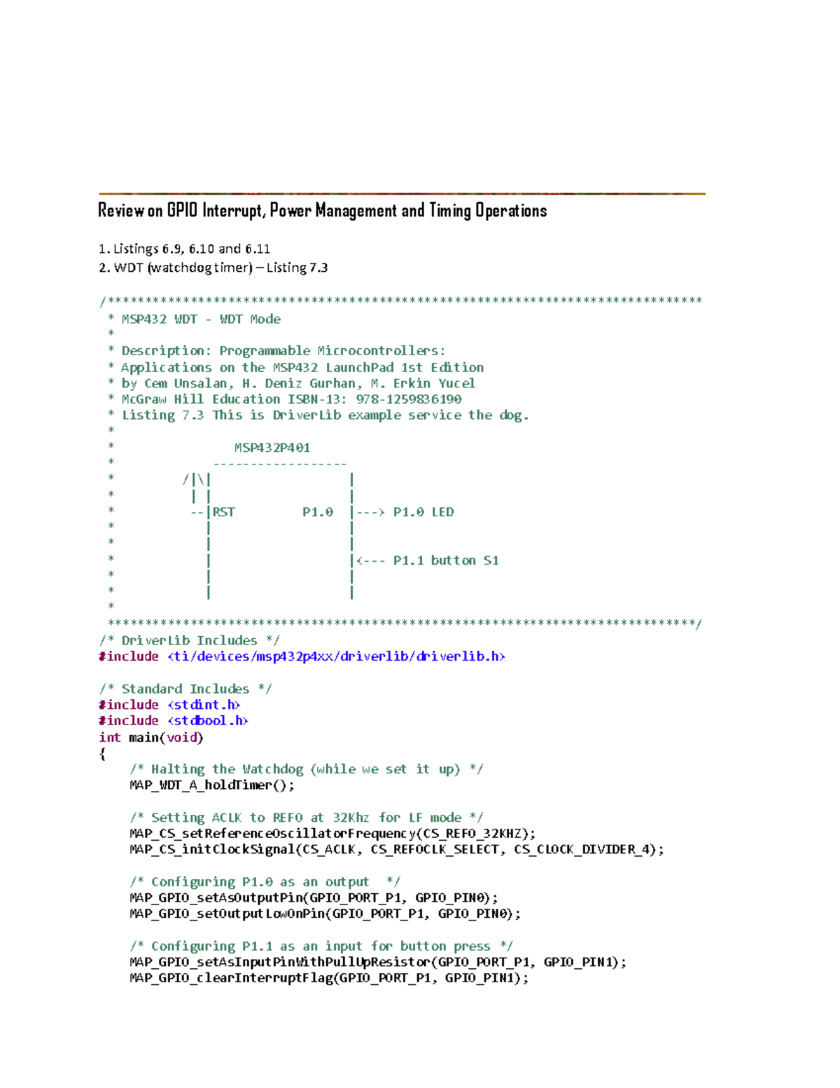 Ecec Lecture Notes 10 Electrical And Computer Engineering Review On Gpio Interrupt Power 9307