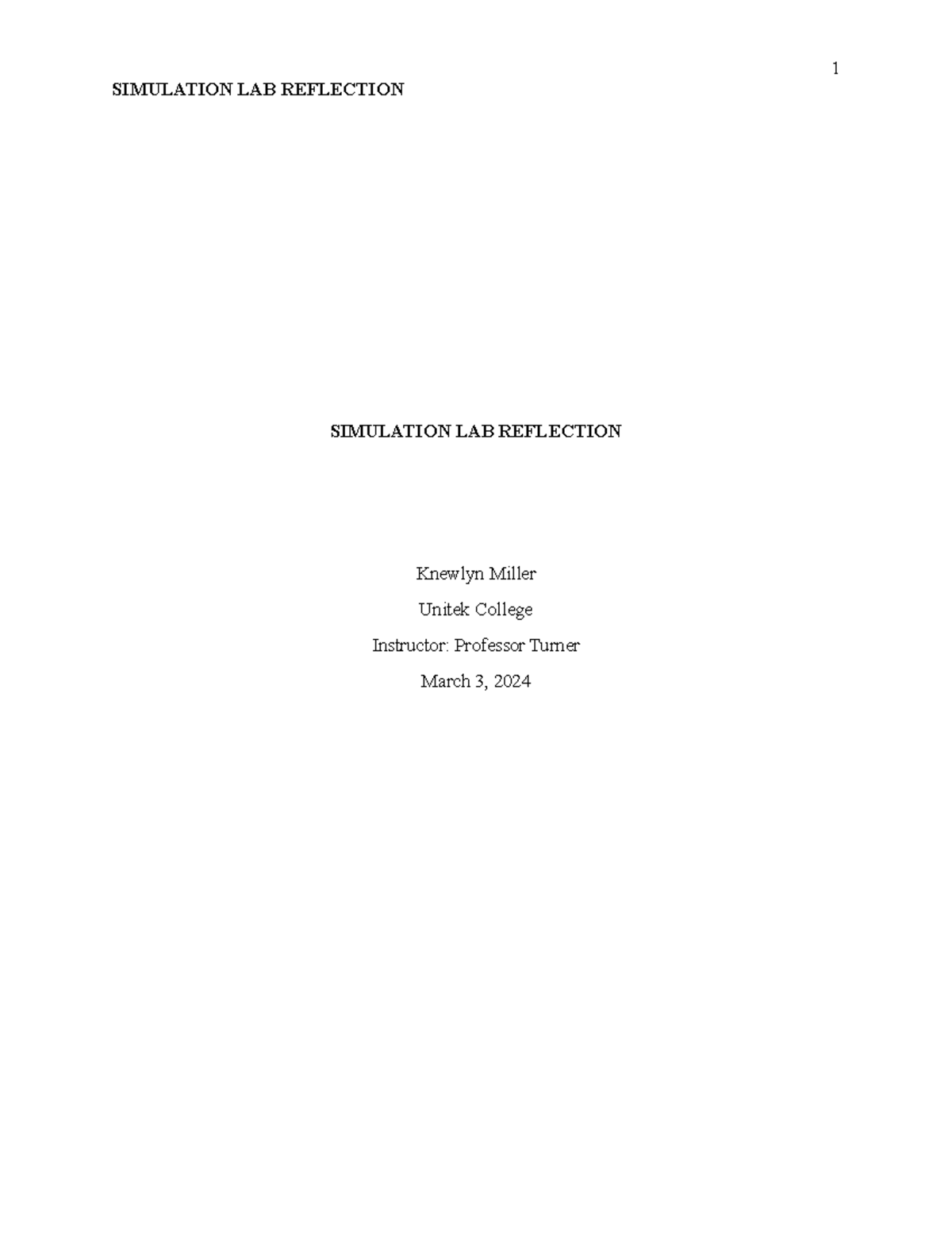 Simulation LAB Reflection - SIMULATION LAB REFLECTION SIMULATION LAB ...