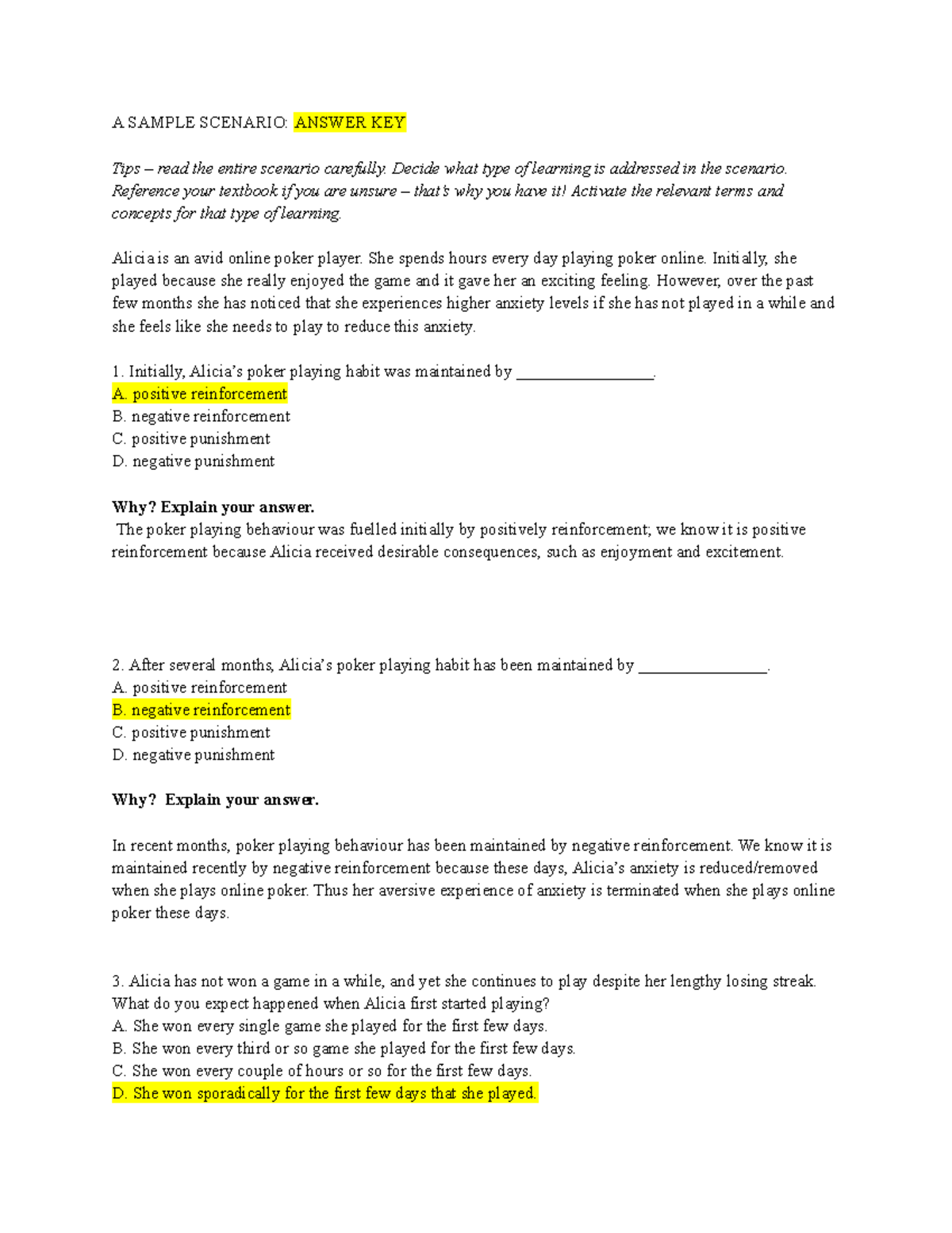 Answerkey A Sample Scenariochapter 8 - A SAMPLE SCENARIO: ANSWER KEY ...