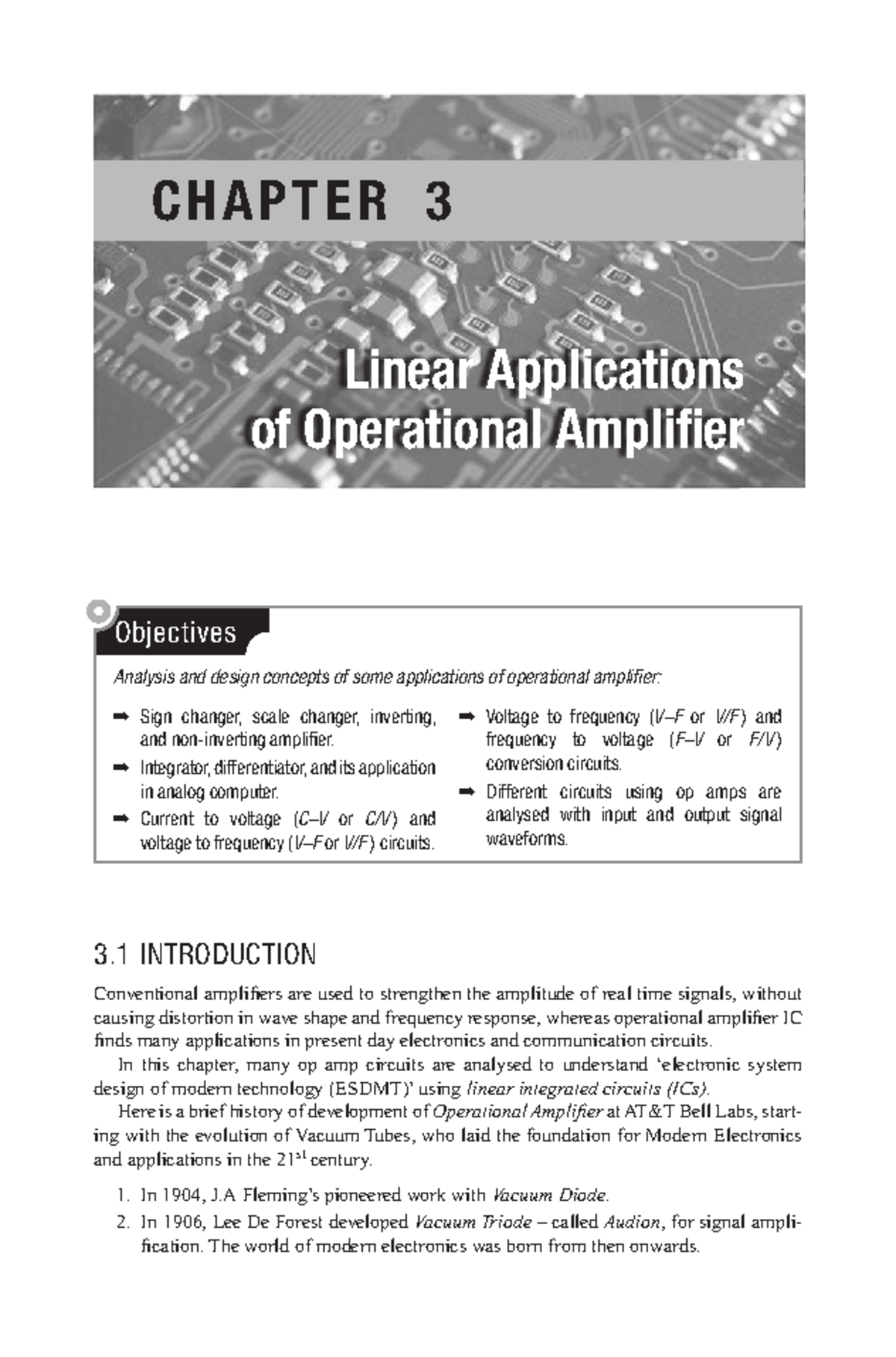 EEE 427 Linear Applications of Op-Amp - Objectives Analysis and design concepts of some ...
