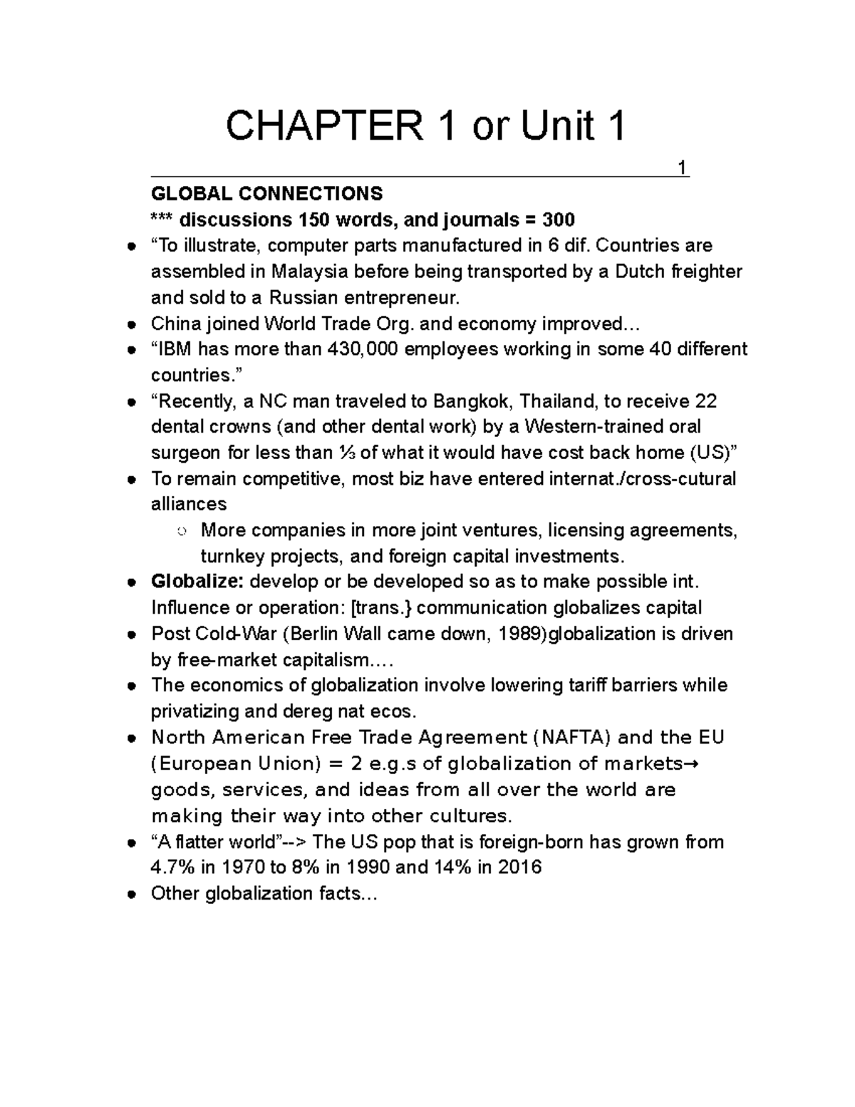 Chapter 1 mgmt 332 g - helpful - CHAPTER 1 or Unit 1 1 GLOBAL ...