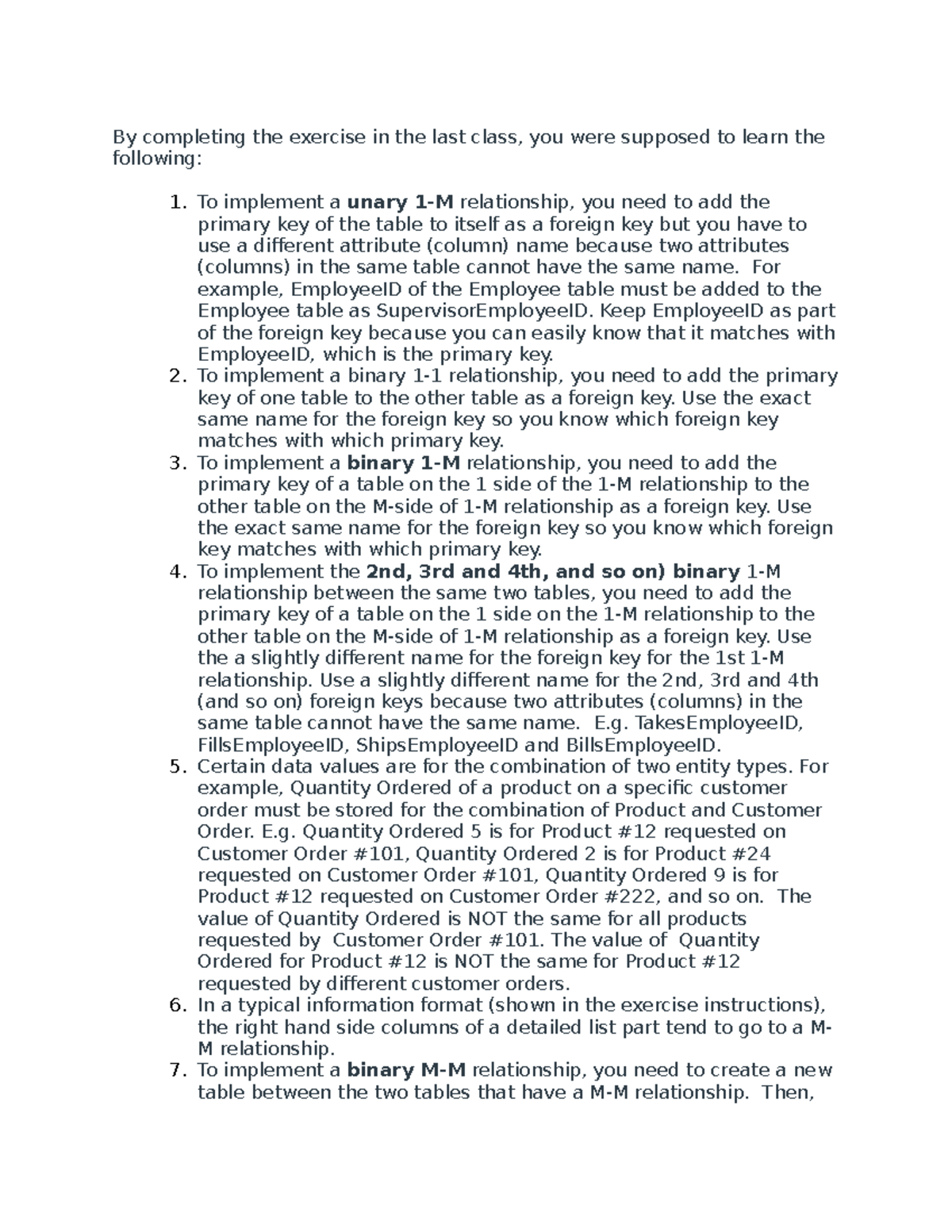 Lessons Learned from CS5 Exercise - By completing the exercise in the ...