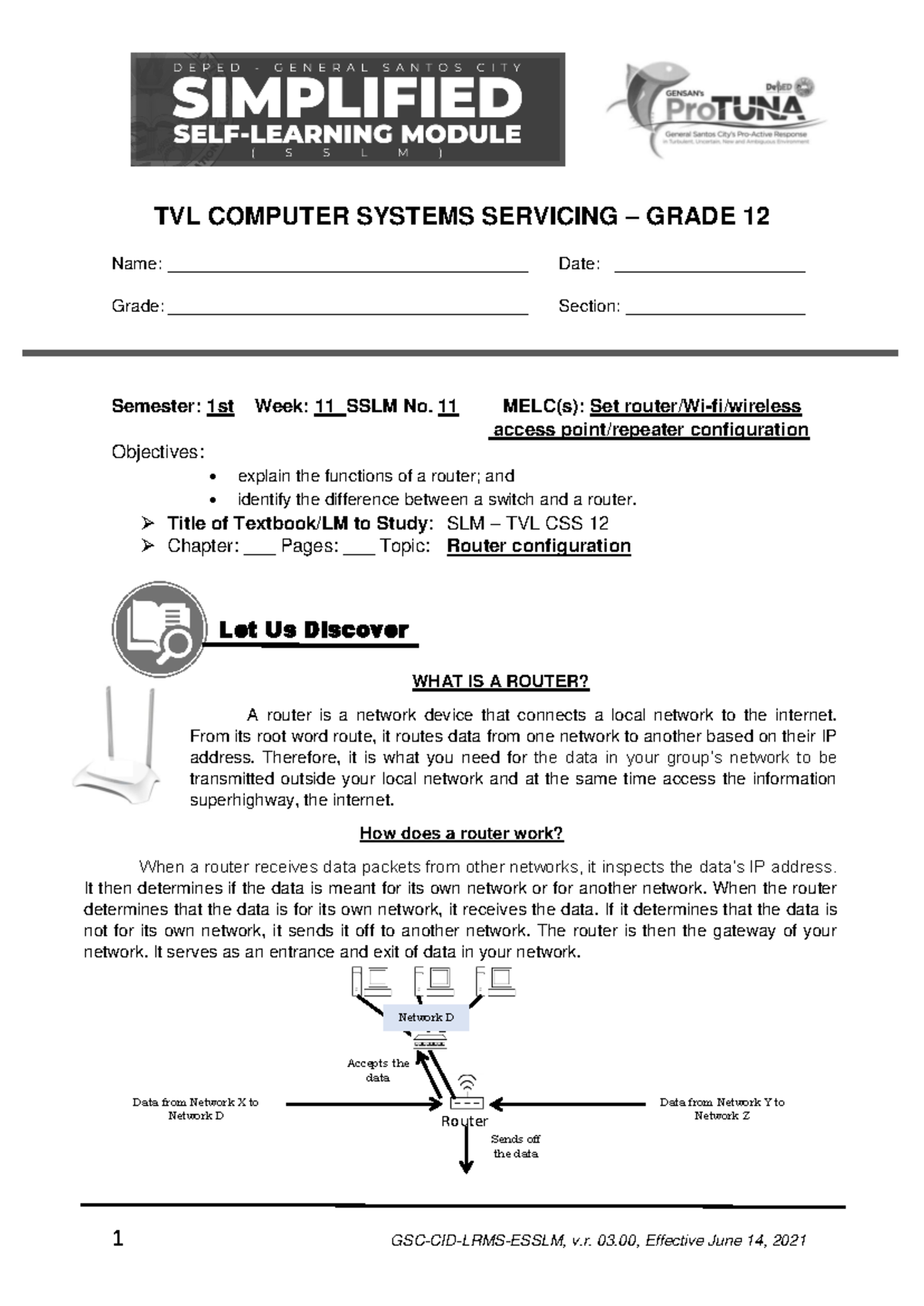 week 11 - qwert - TVL COMPUTER SYSTEMS SERVICING – GRADE 12 Name: - Studocu