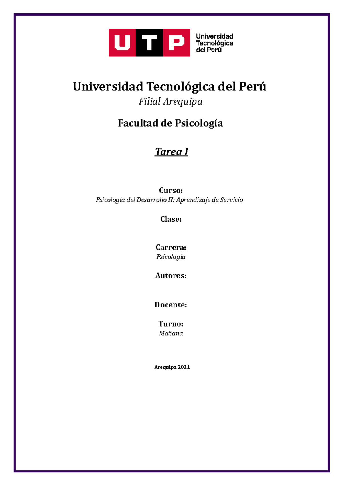 Anamnesis - Psicología del Desarrollo II - UTP - Studocu