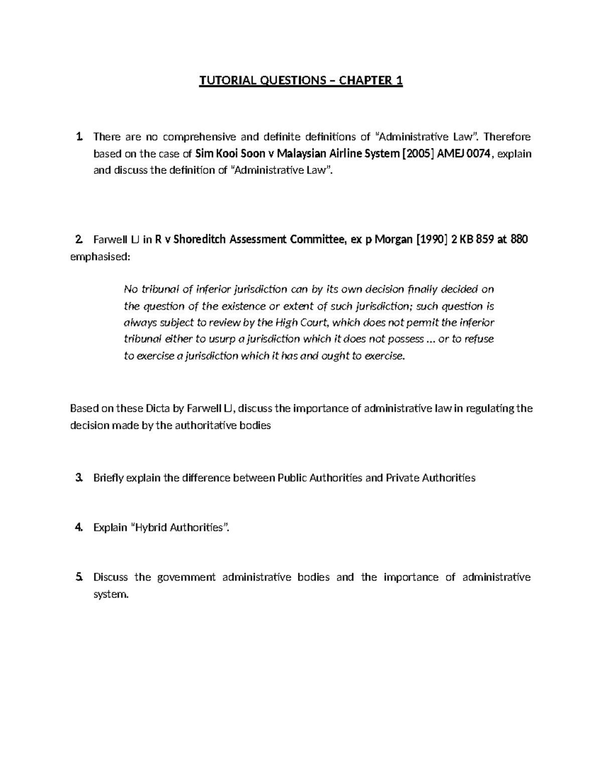 Tutorial Questions - Chap 1-converted - TUTORIAL QUESTIONS – CHAPTER 1 ...