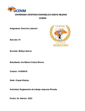 Obligaciones Y Prohibiciones DEL Patrono Y EL Trabajador - Asignatura ...