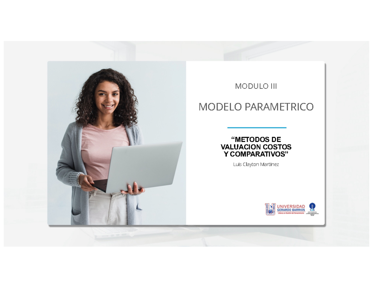 CÓMO HACER VALÚOS DE BIENES INMUEBLES URBANOS - MODULO III MODELO ...