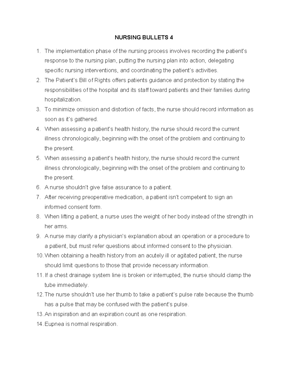 General Reviewer in Bullets for Nursing - NURSING BULLETS 4 The ...