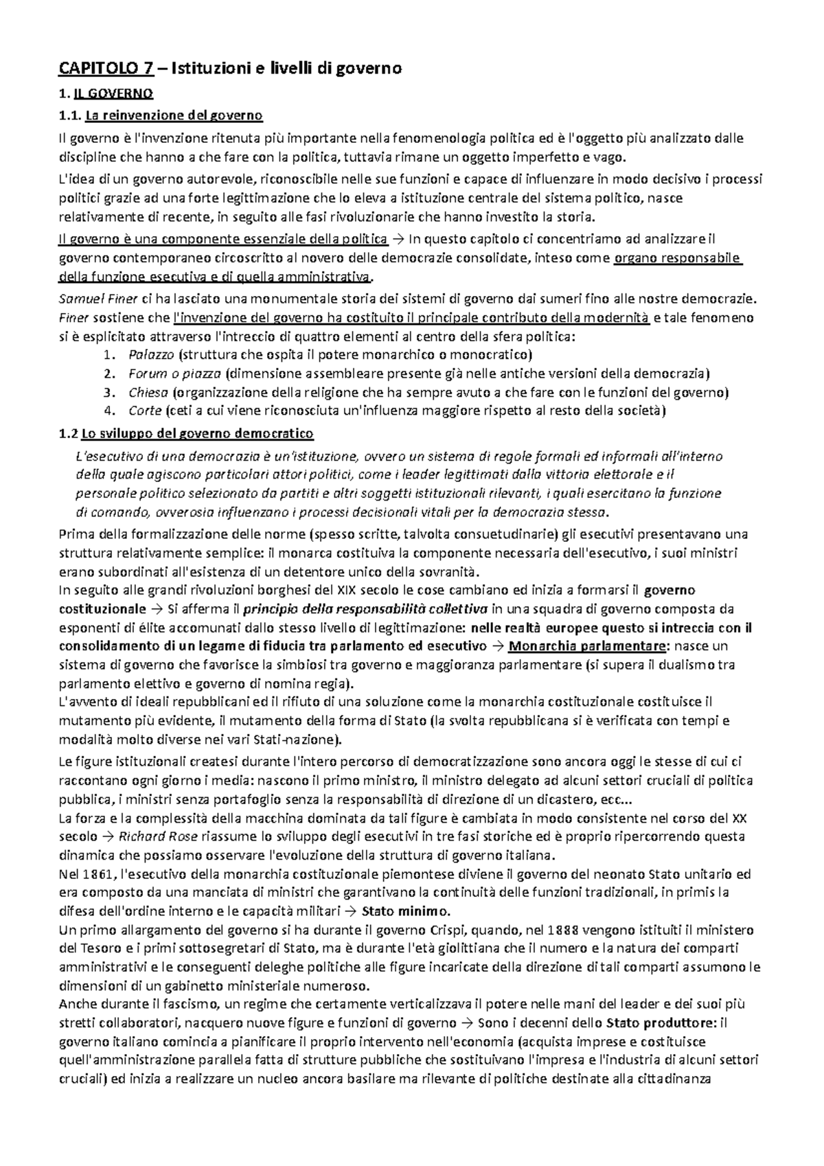 Capitolo 7 - Istituzioni e Livelli di Governo - Warning: TT: undefined function: 32 CAPITOLO 7 ...