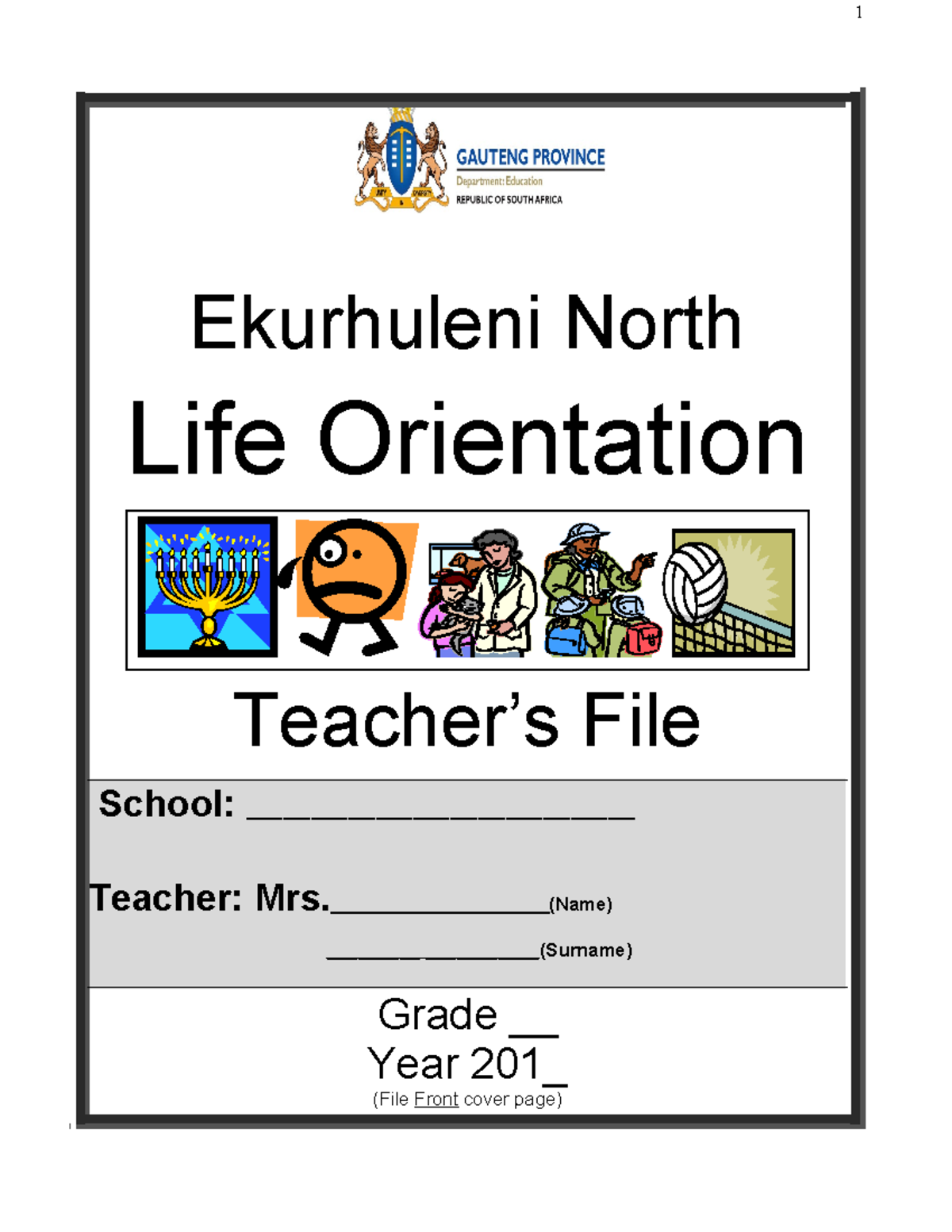 LO Teacher File Dividers - Ekurhuleni North Life Orientation Teacher’s ...
