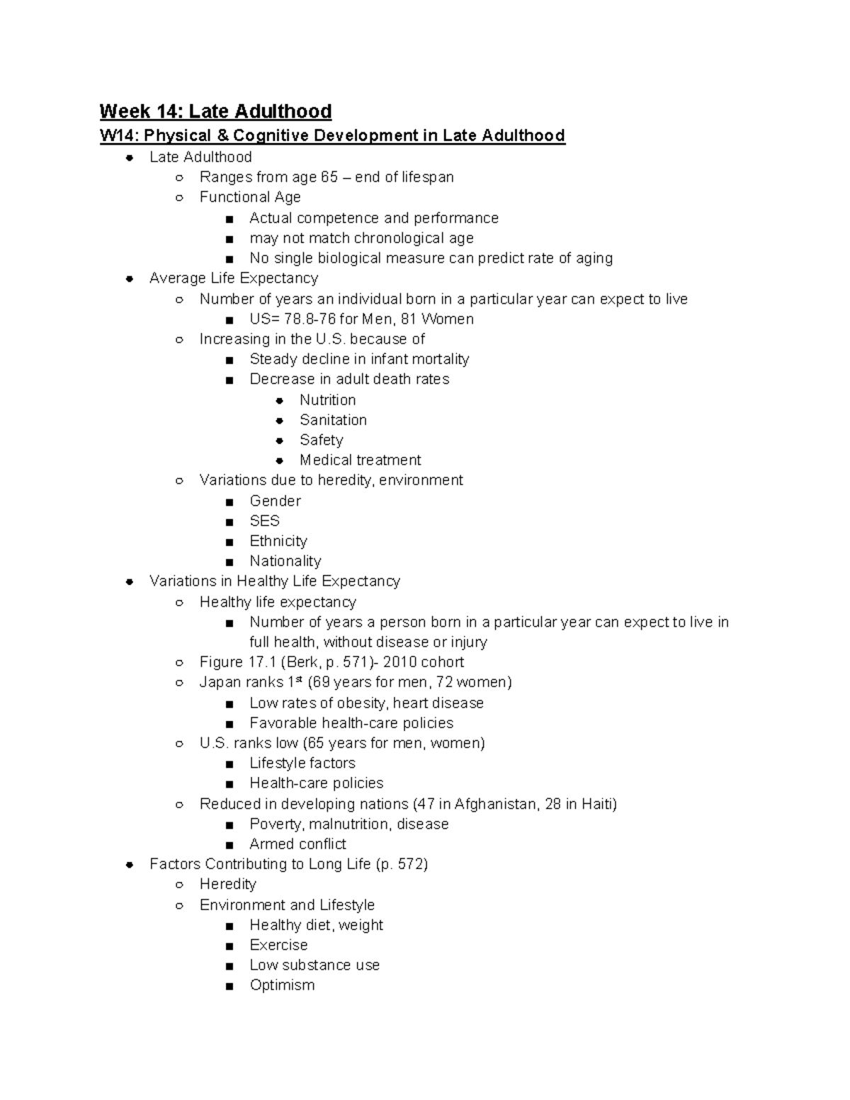 Week 14 Late Adulthood - Prof Kristina Gordon - Week 14: Late Adulthood ...