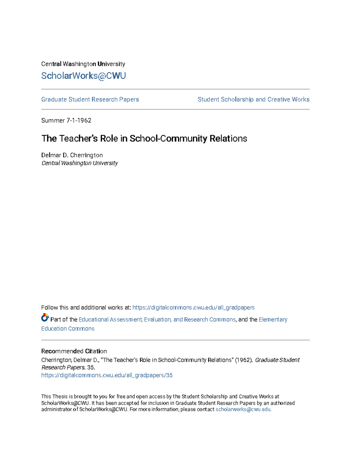 The Teachers Role in School-Community Relations - Cherrington Central ...