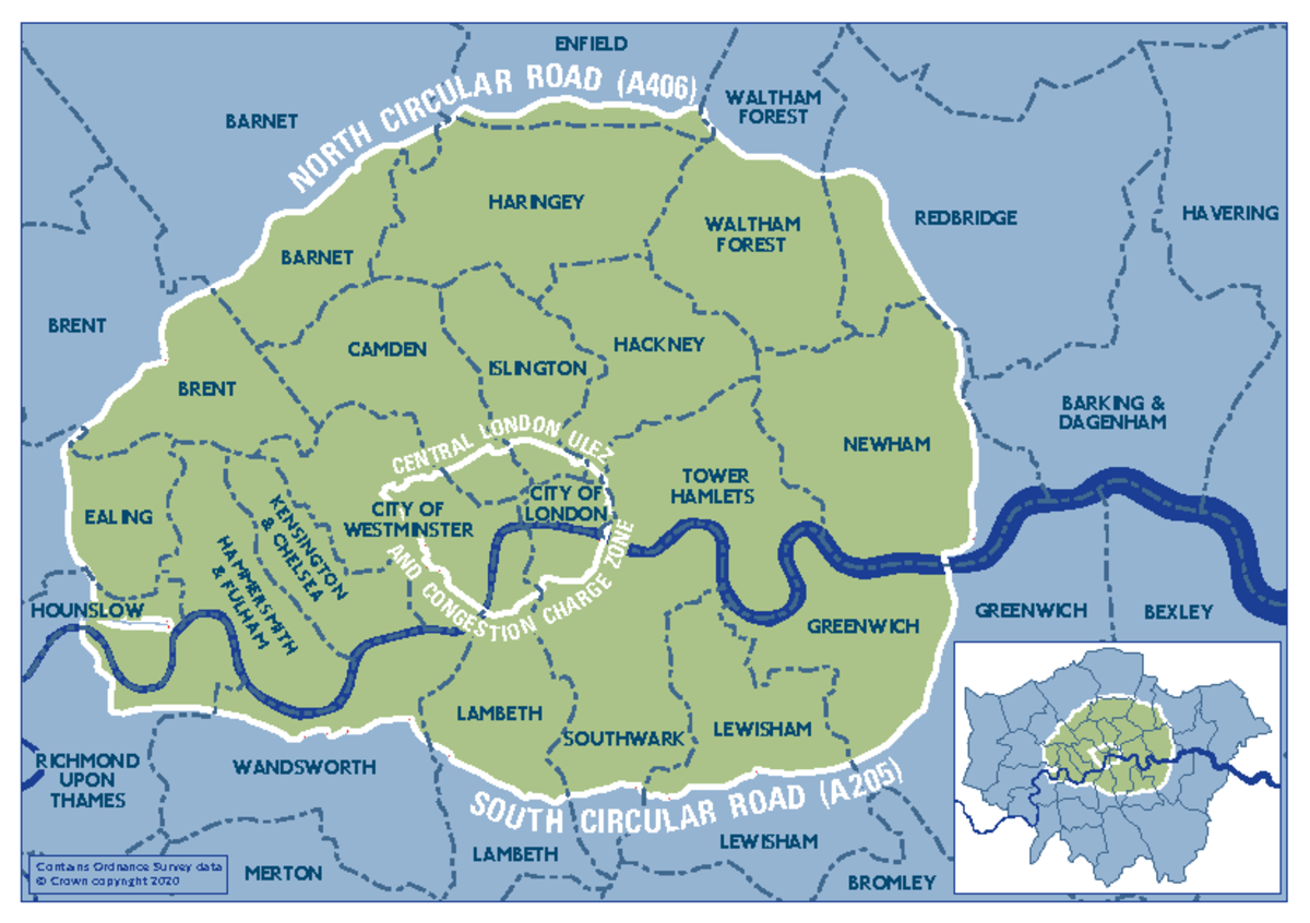 Simple map of ulez expansion area - N O RT H C I R C U LAR R OAD ( A 4 ...