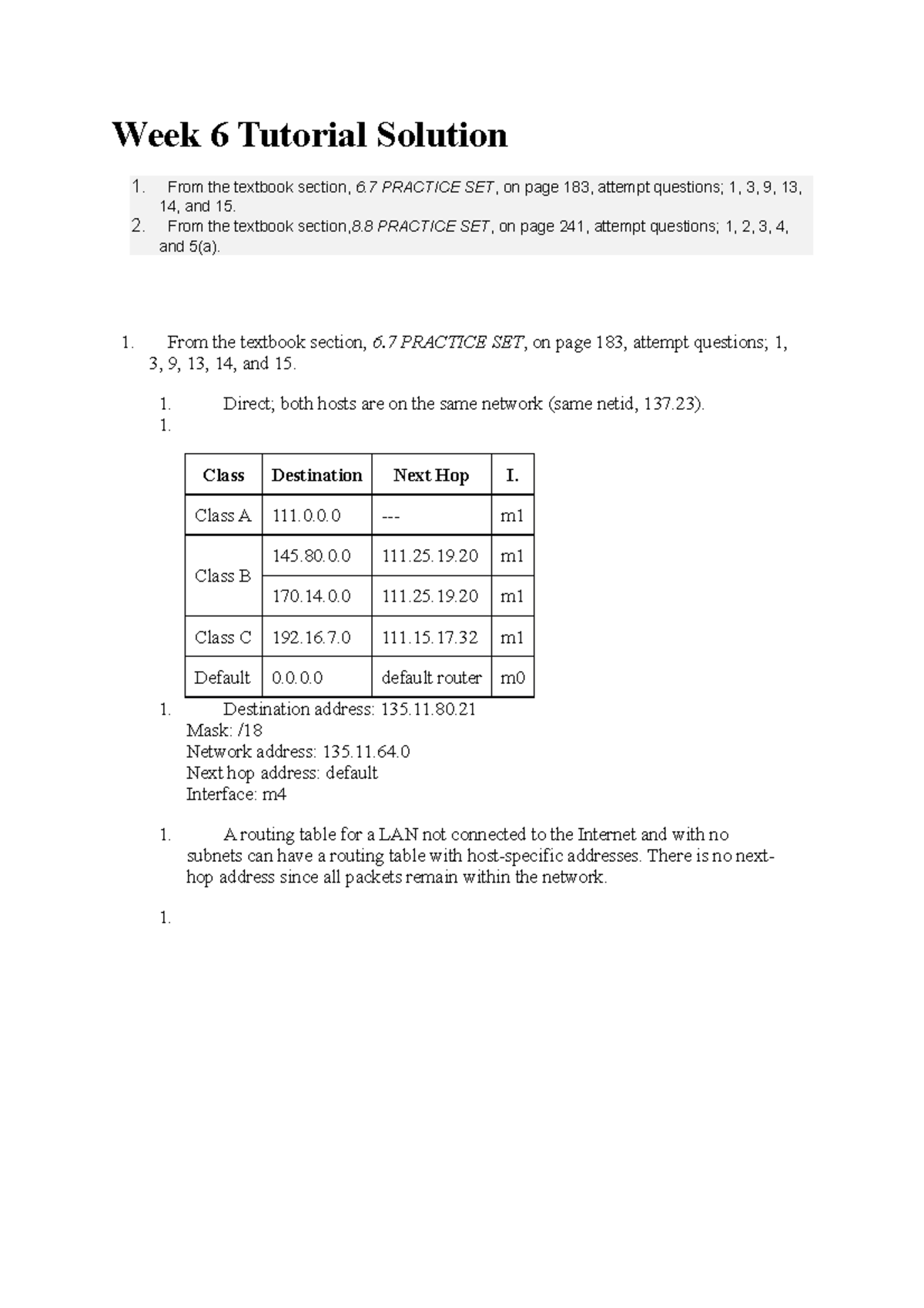 Week 6 Tutorial Solution - Week 6 Tutorial Solution 1. From the ...