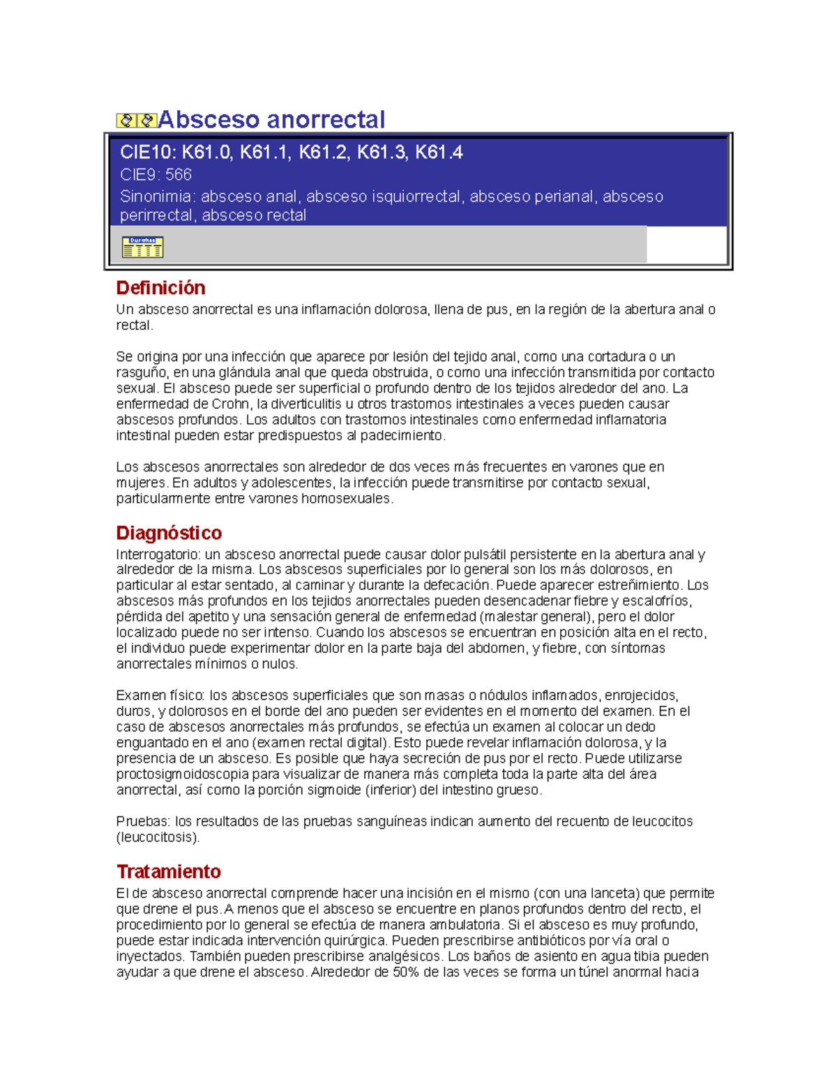 Absceso anorrectal - repaso de estudios en temas de medicina, para ...