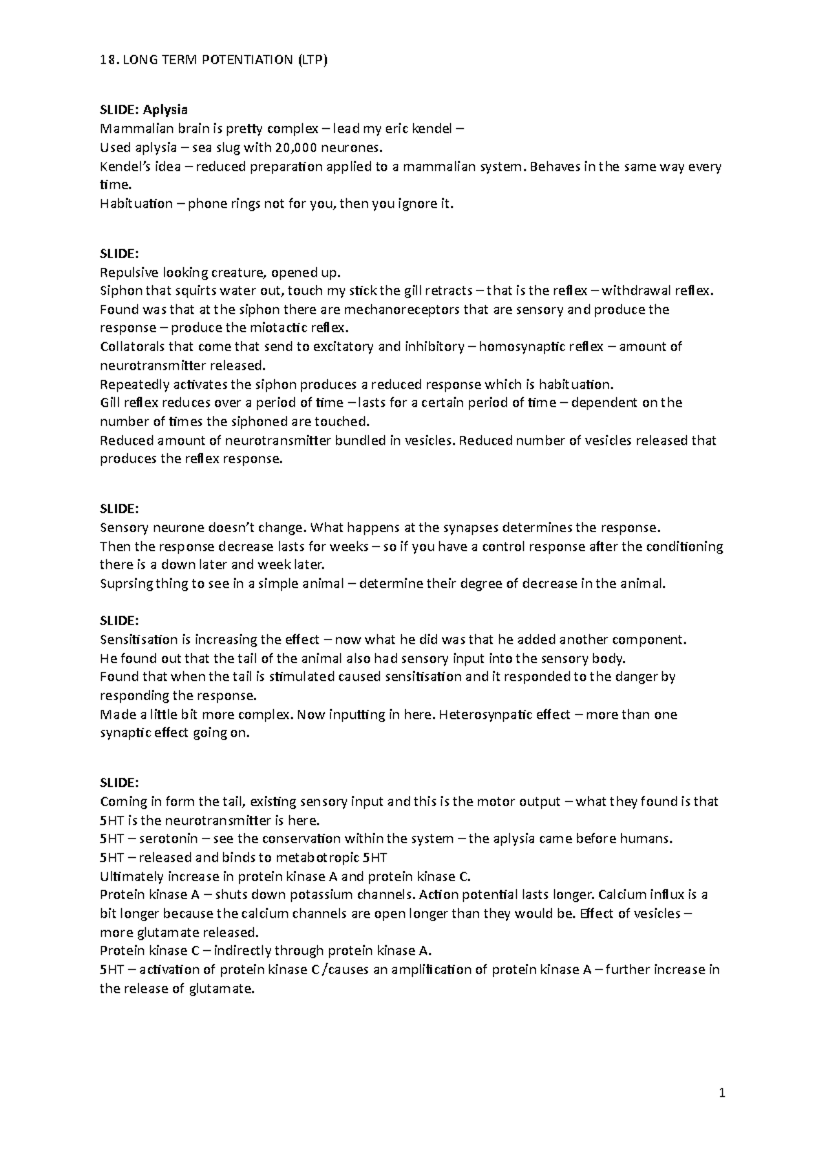 18. Long term potentiation (LTP) - 18. LONG TERM POTENTIATION (LTP ...