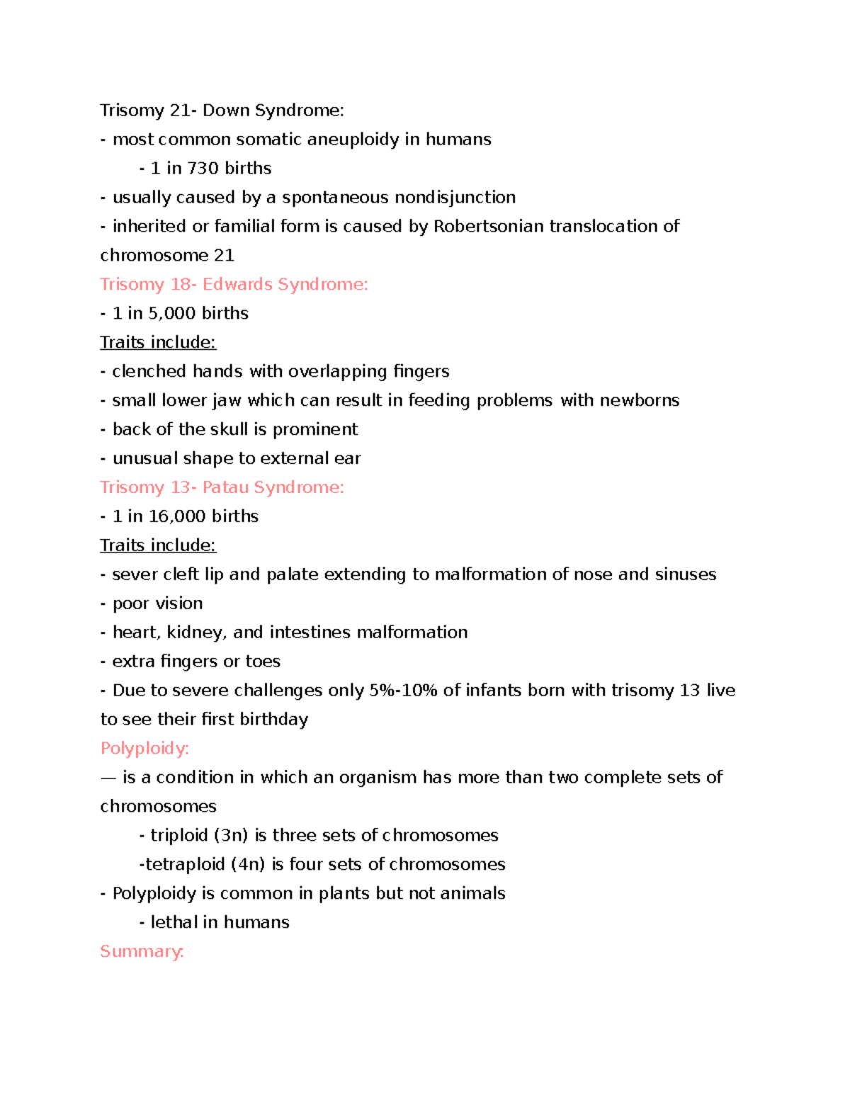 Nov. 7th, 2022 - BSC 197 Instructor: Wade Nichols - Trisomy 21- Down ...