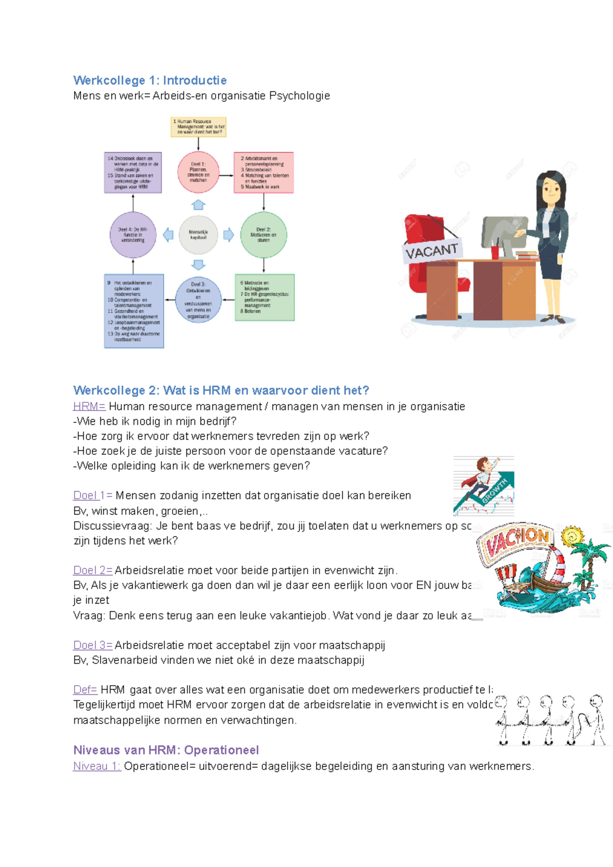 Les 1 en 2 mens en werk 1 - les 1 en 2 - Werkcollege 1: Introductie ...