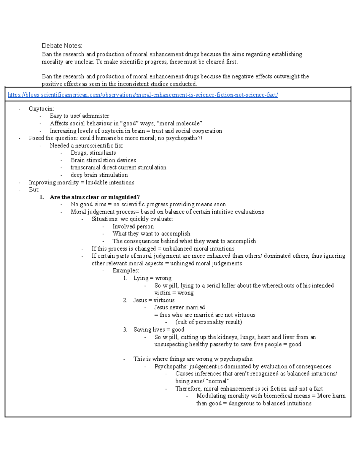 Debate Research Notes - Debate Notes: Ban the research and production ...