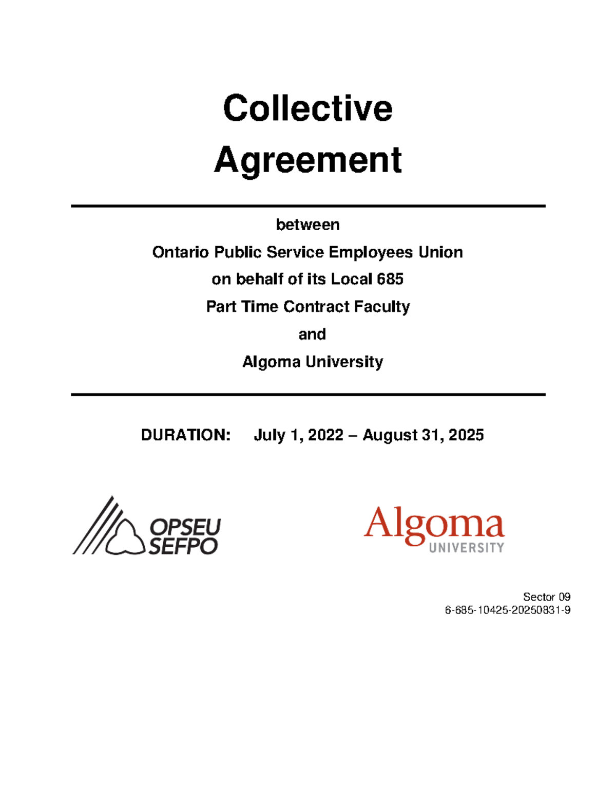 PT Collective Agreement 2022 to 2025 - Collective Agreement between ...