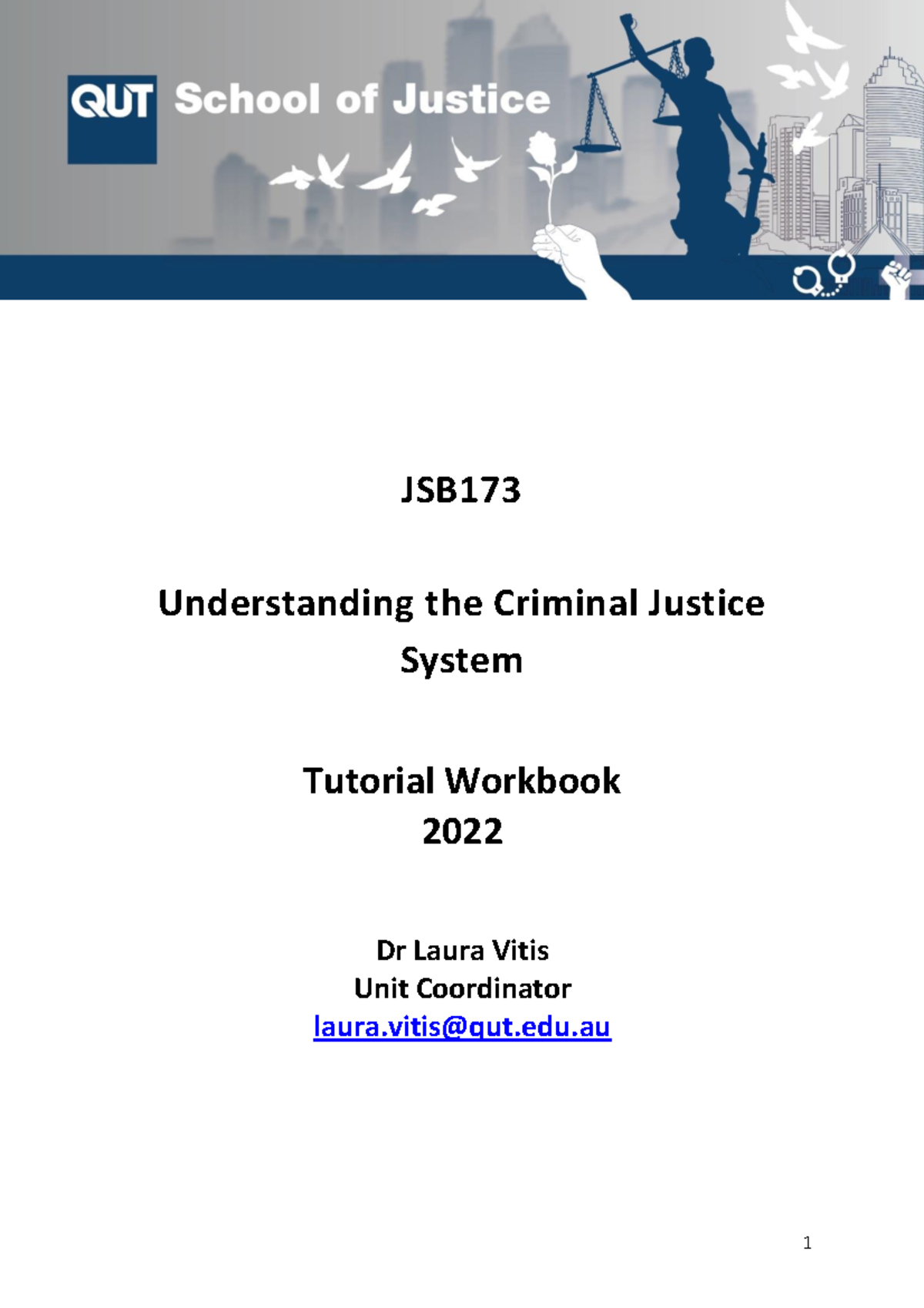 JSB173 Workbook - Tutorial work - JSB Understanding the Criminal ...