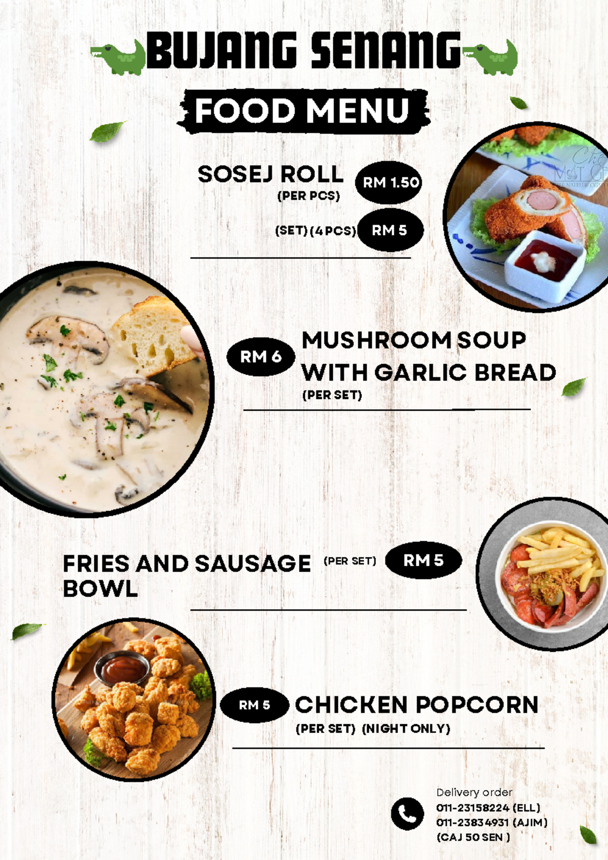 White and Black Modern Simple Food Menu - Dus30052 (syariah dan ...