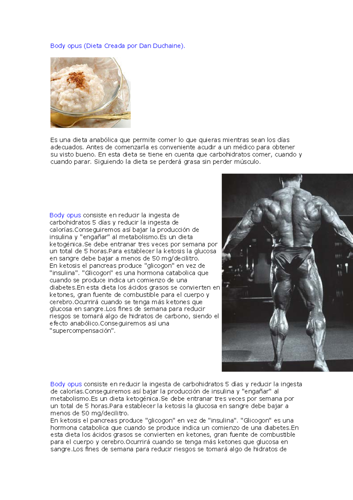 Body opus Recetas de alimentos en los entrenemientos - Body opus (Dieta ...