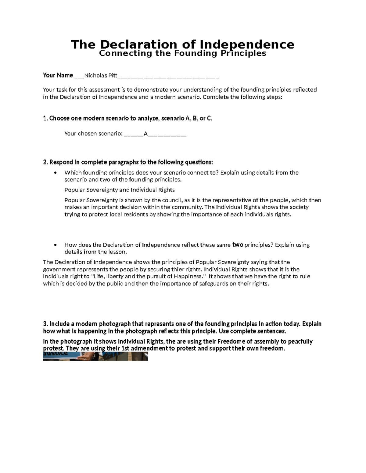 The declaration of independence template 1 - The Declaration of ...