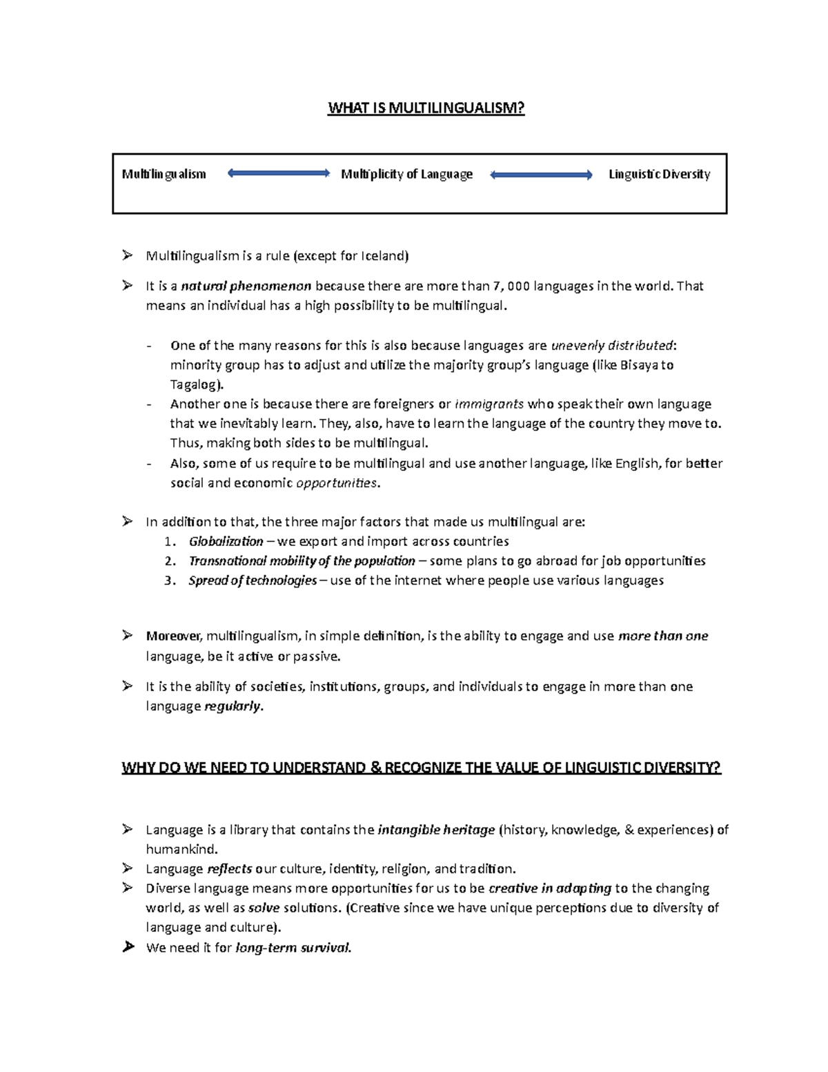 Eng linguistic rights - WHAT IS MULTILINGUALISM? Multilingualism ...