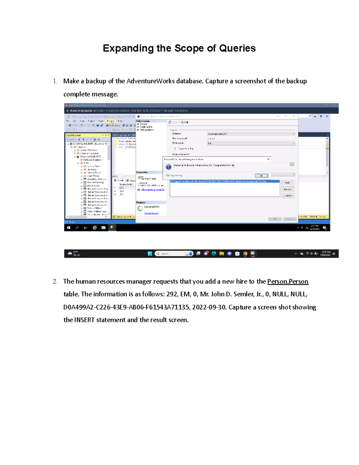 Expanding the Scope of Queries - Expanding the Scope of Queries Make a backup of the ...