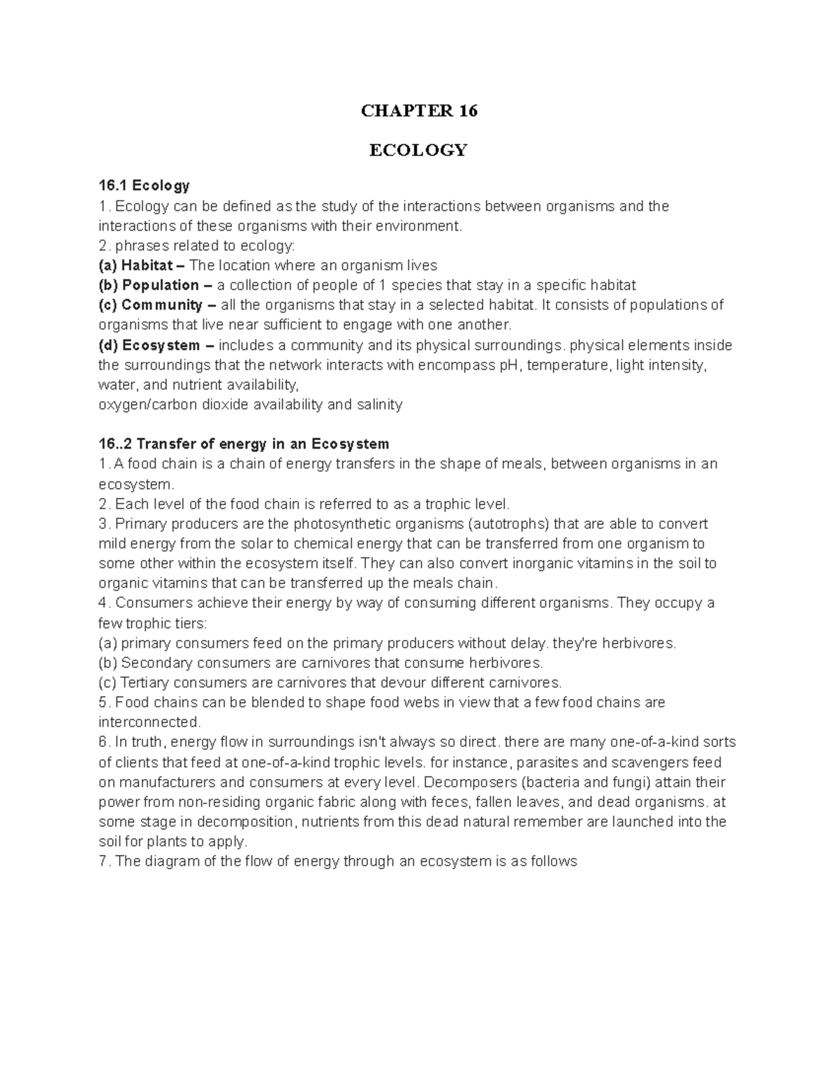 Chapter 16 Ecology - CHAPTER 16 ECOLOGY 16 Ecology Ecology can be ...