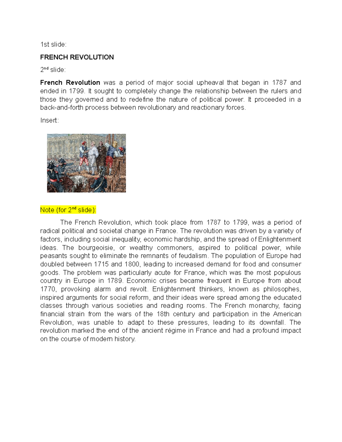 French-Revoultion - module - 1st slide: FRENCH REVOLUTION 2 nd slide ...