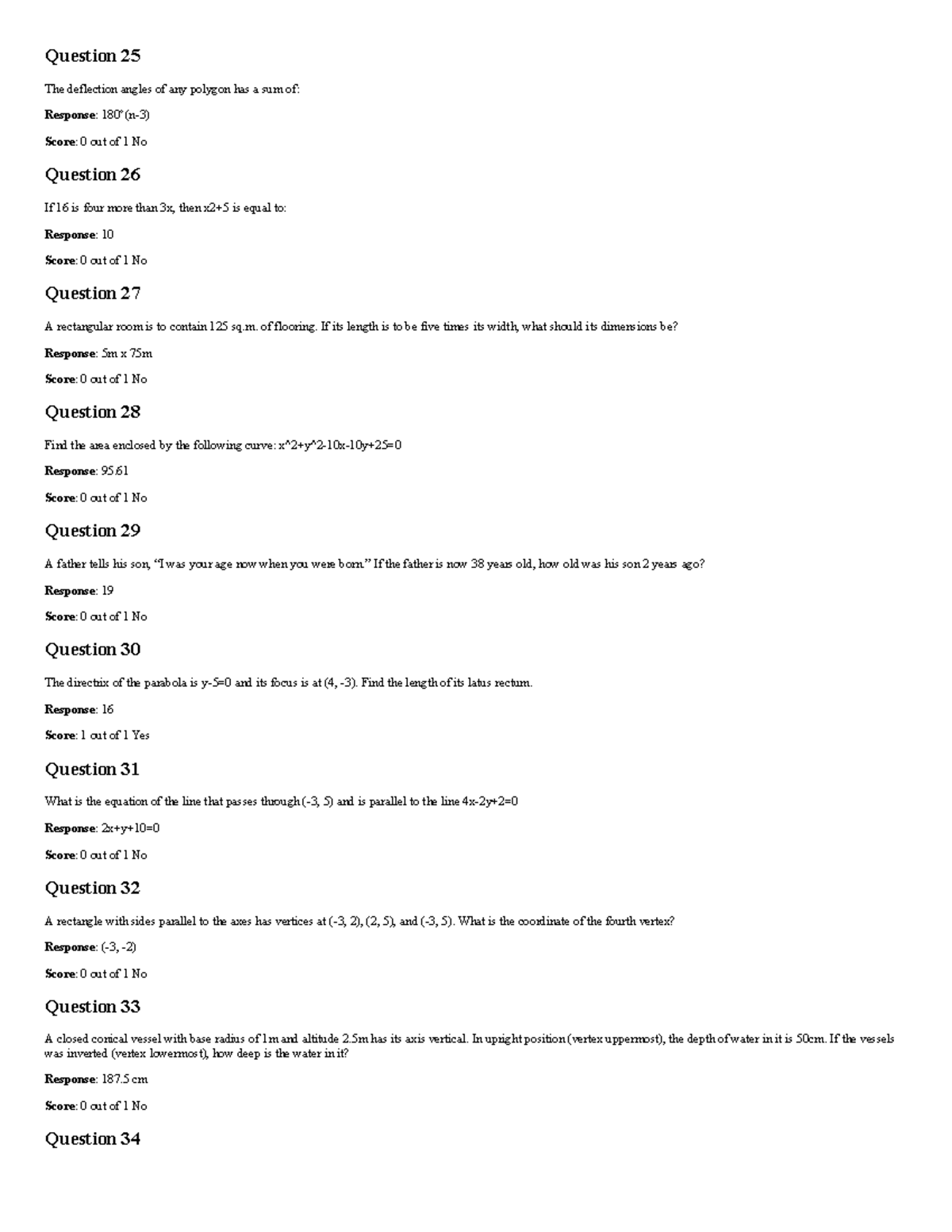 Mathematics 4 - Quiz of lecture notes and other category research and ...