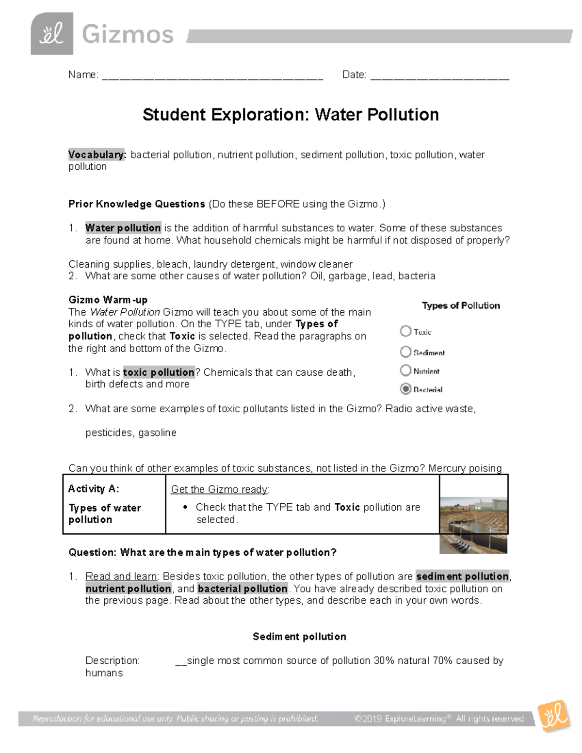 Water Pollution Gizmos Name water-pollution-gizmos-name