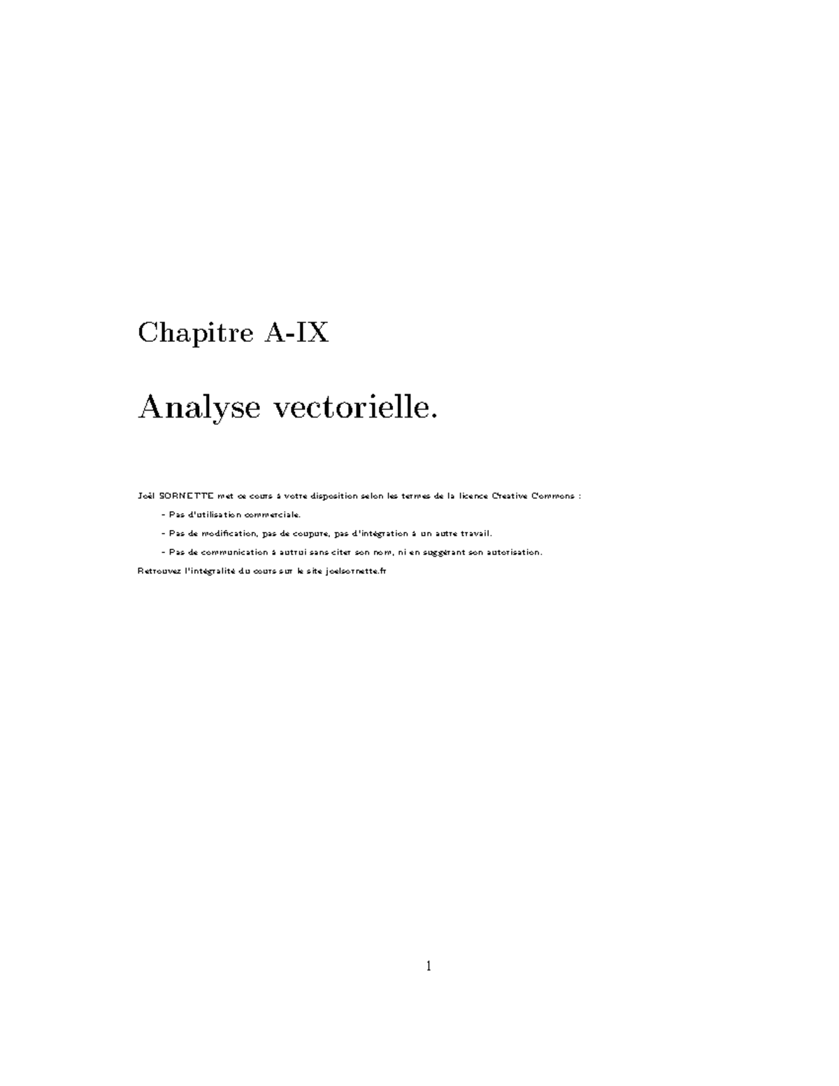 Cours 109-1d - Zusammenfassung - Chapitre A-IX Analyse vectorielle ...