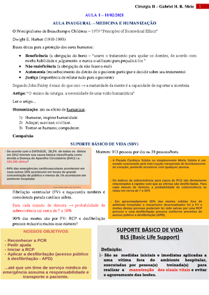 ACLS - Resumo sobre ACLS - Suporte avançado de vida (ACLS) Objetivo ...