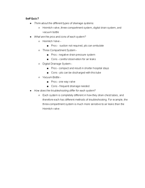 Chest tube quiz 1 and 2 - Read and Learn Chest Tubes Self Quiz 1 What ...