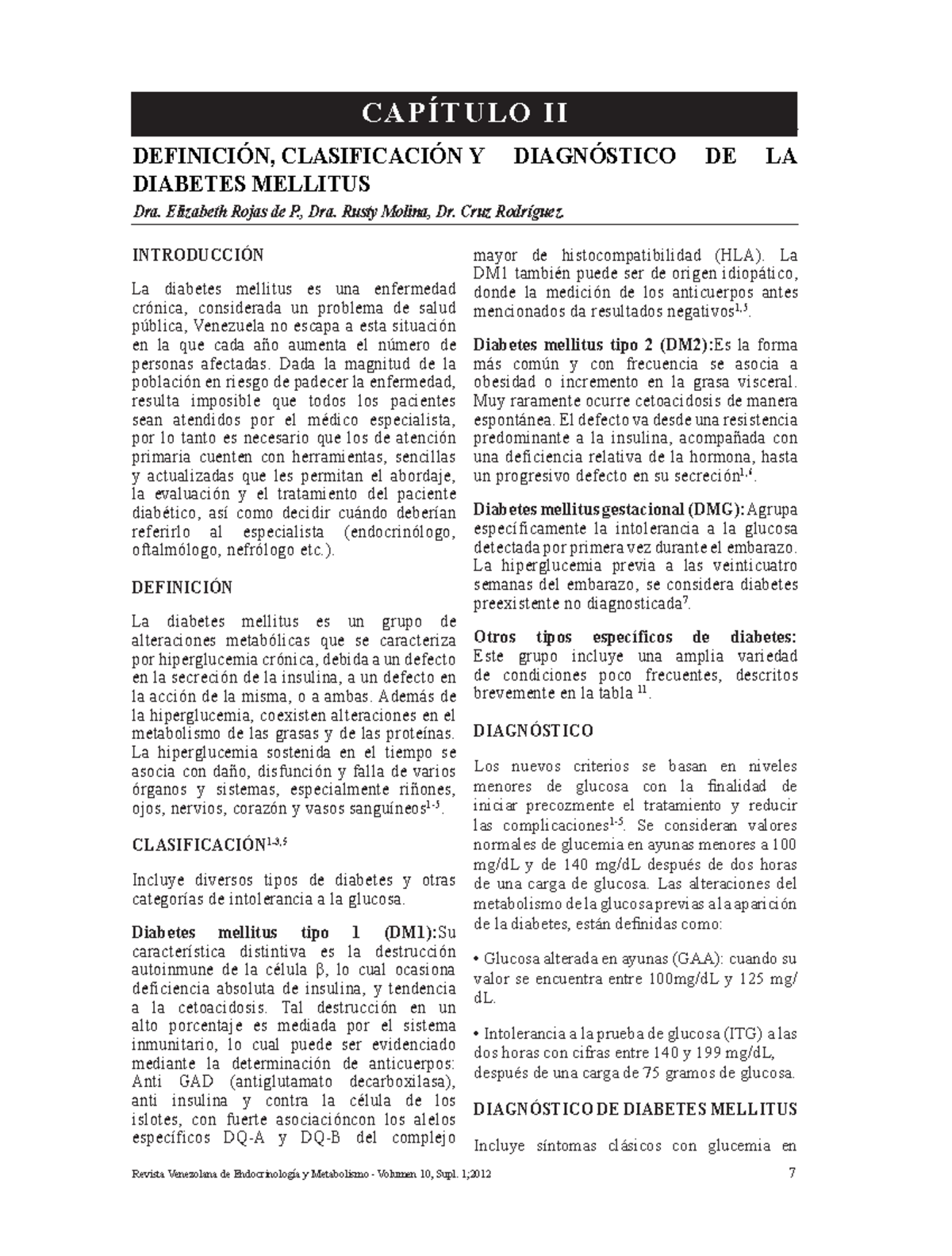 Definicon, clasificacion y diagnostico de la diabetes mellitus ...