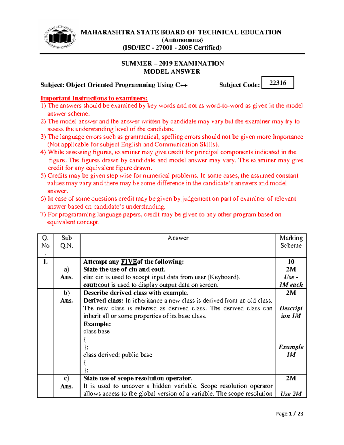 22316 2019 Summer model answer paper[Msbte study resources ...