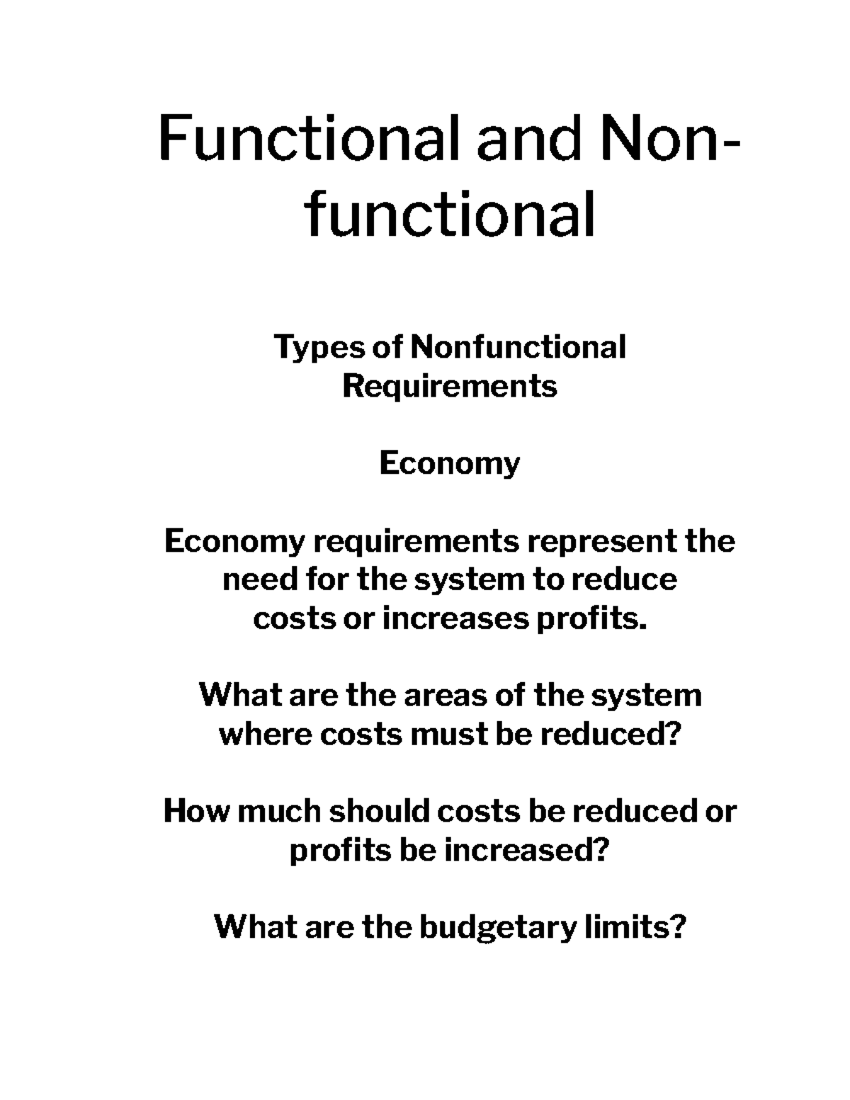 Functional and Non-functional - Functional and Non- functional Types of ...