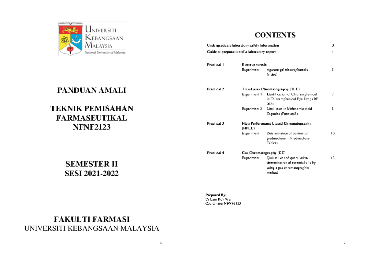 Practical Manual 20212022 - PANDUAN AMALI TEKNIK PEMISAHAN ...